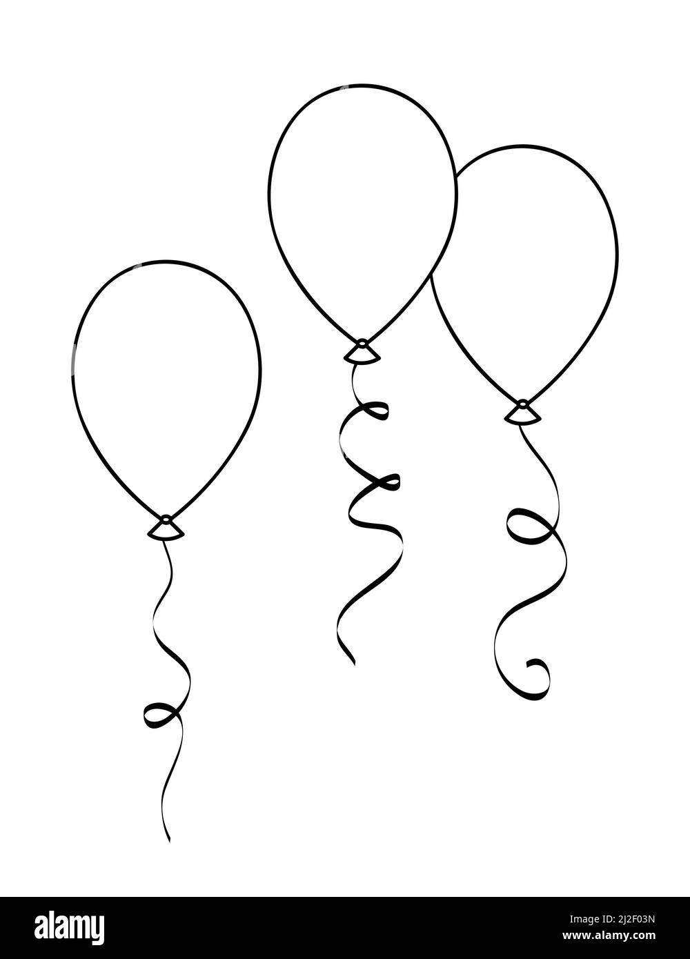 balloons outline for coloring book isolated on white background Stock ...