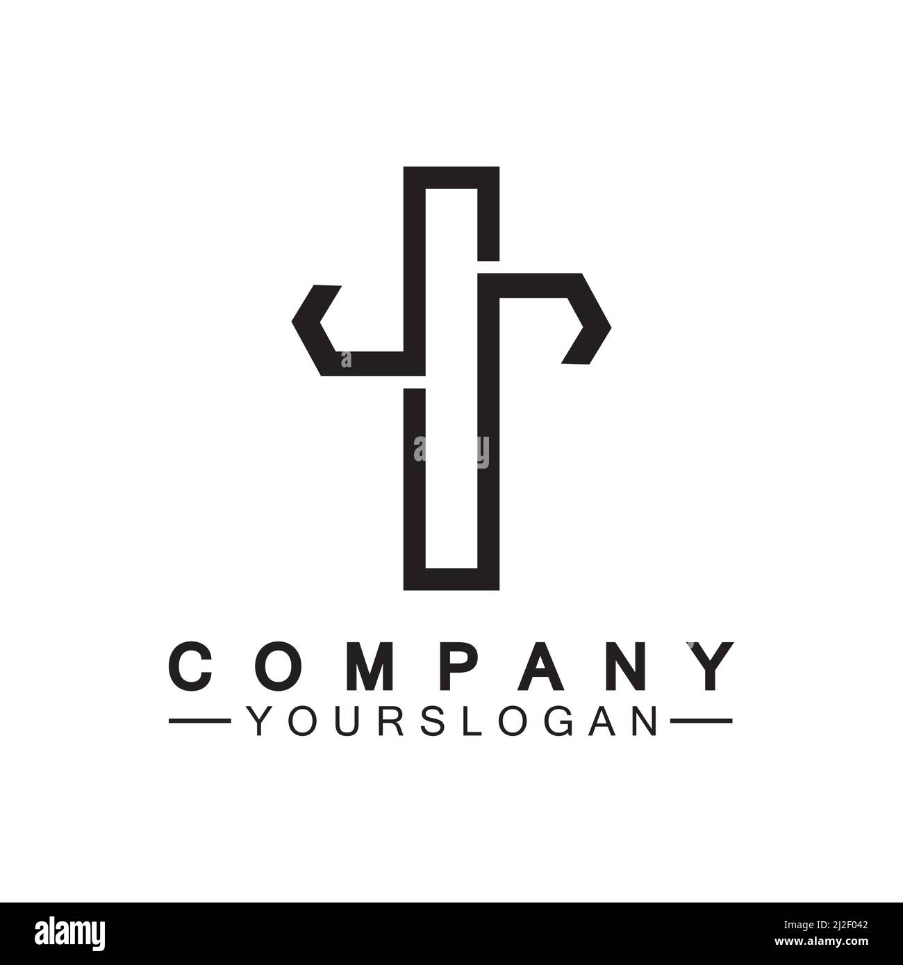 Church logo.Illustration of modern, clean church cross sign for a ...