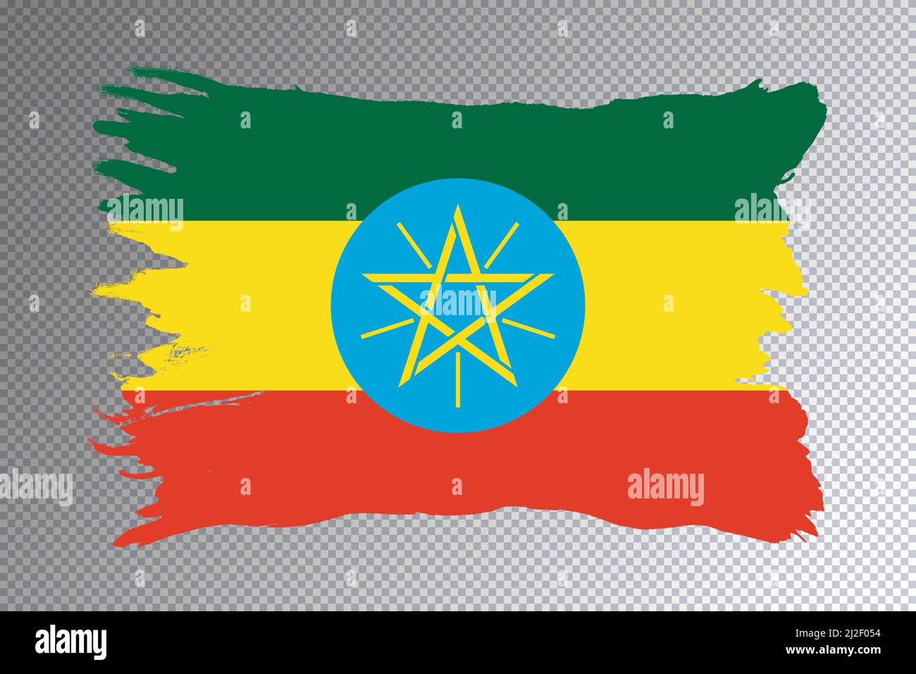 Ethiopia flag brush stroke, national flag on transparent background ...