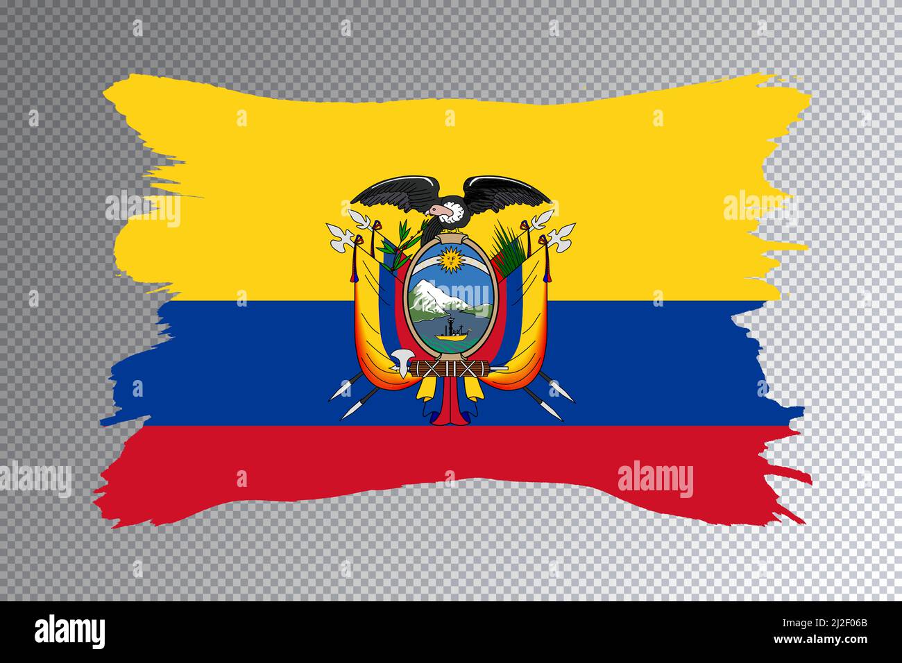 Ecuador flag brush stroke, national flag on transparent background ...