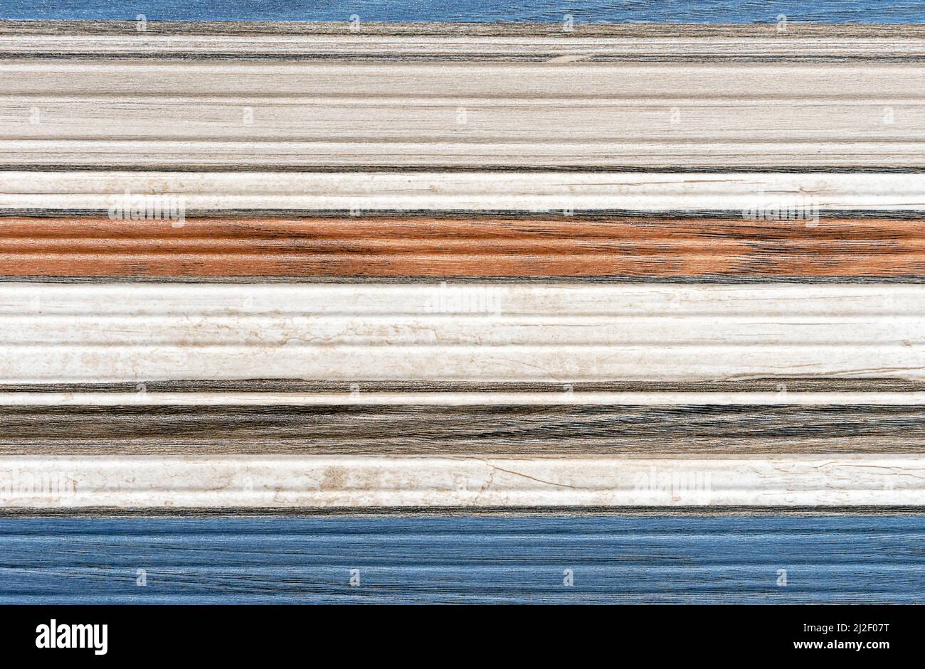 Ceramic tile with blue, beige and brown stripes and wood texture Stock ...
