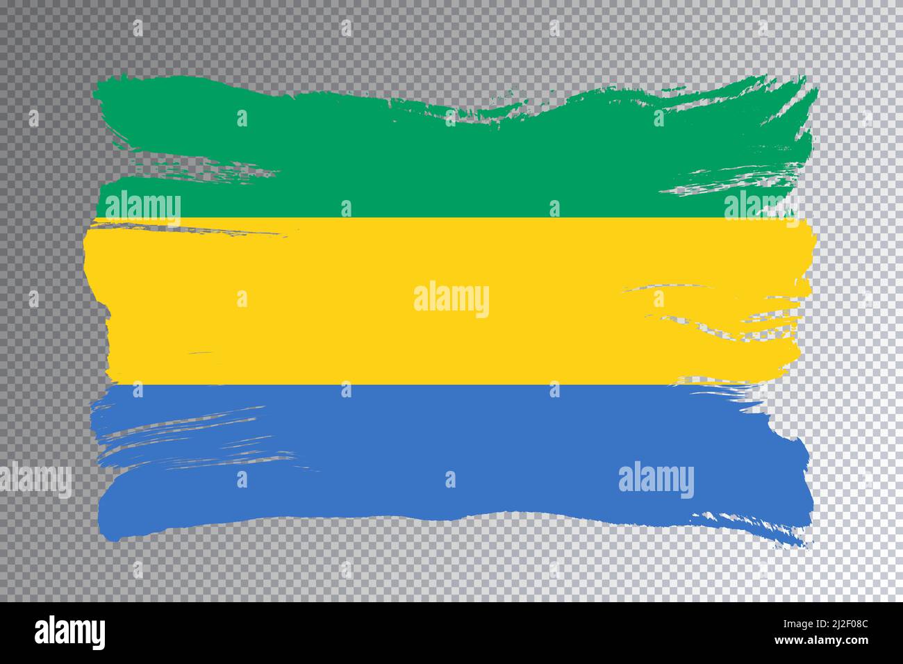 Gabon flag brush stroke, national flag on transparent background Stock ...