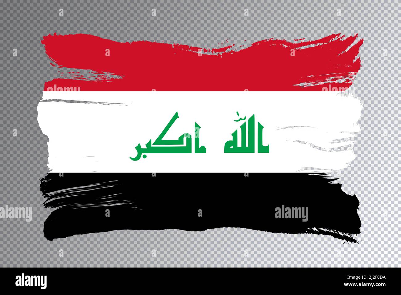 Iraq flag brush stroke, national flag on transparent background Stock ...