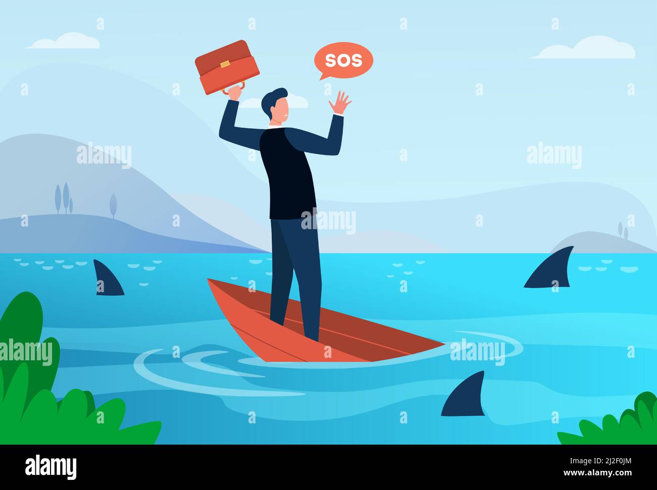 Boat sinking people Stock Vector Images - Alamy