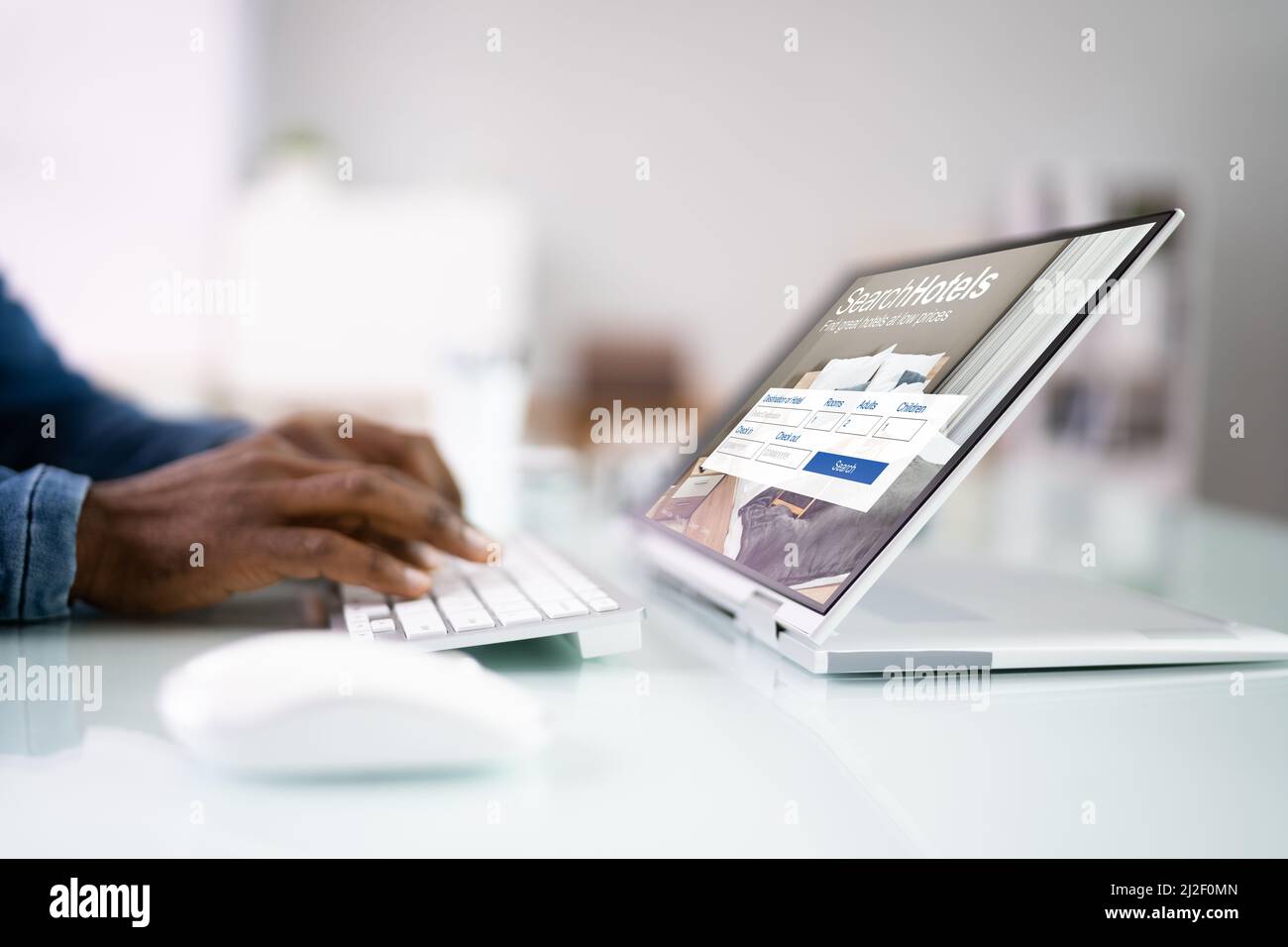 Online Hotel Booking Application Website On Laptop Computer Stock Photo ...