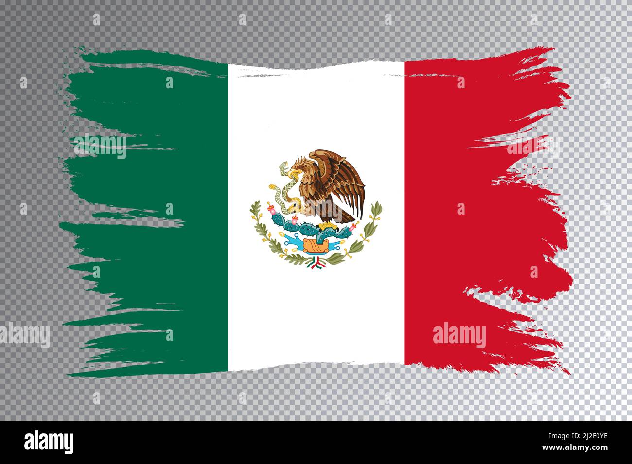 Mexico flag brush stroke, national flag on transparent background Stock ...
