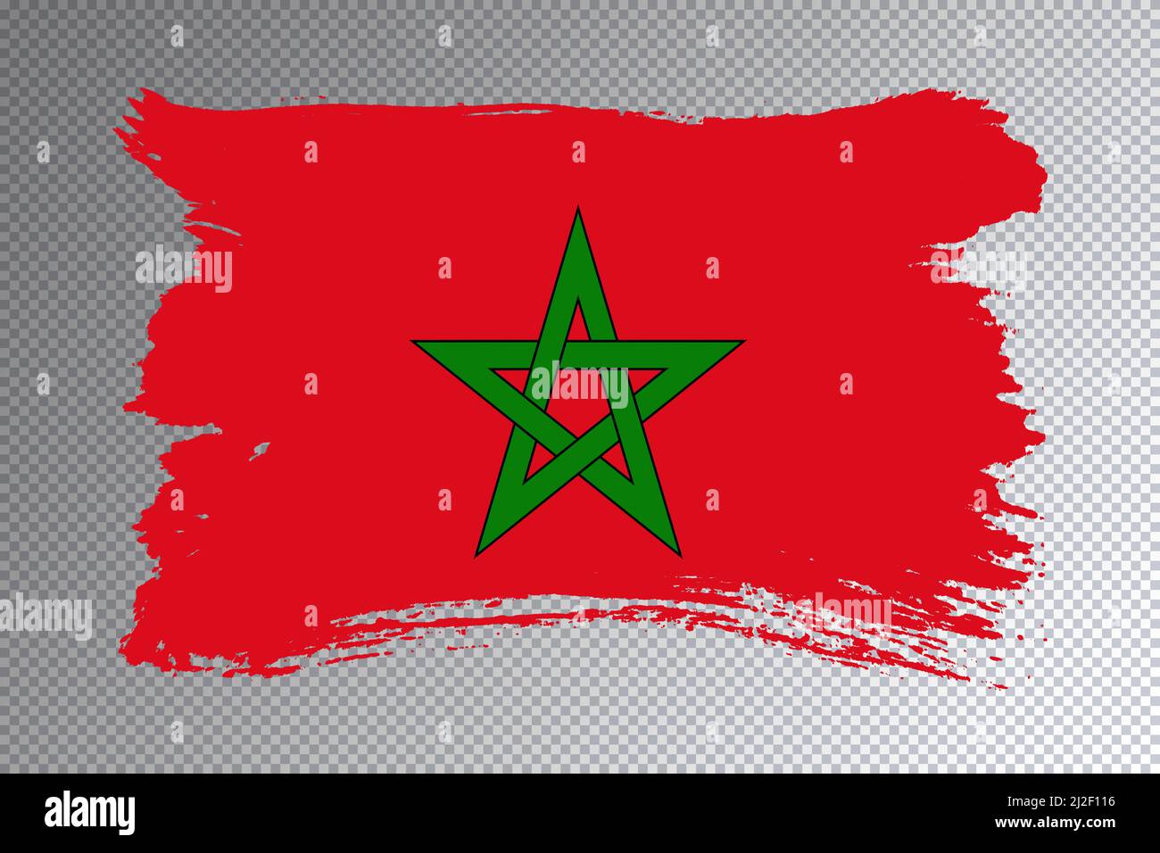 Morocco flag brush stroke, national flag on transparent background ...