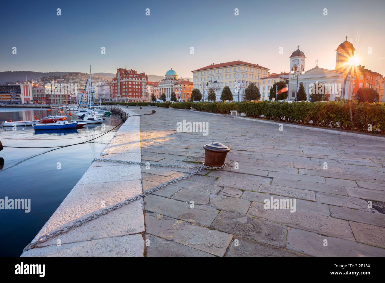 Trieste, Italy. Cityscape image of downtown Trieste, Italy at sunrise ...
