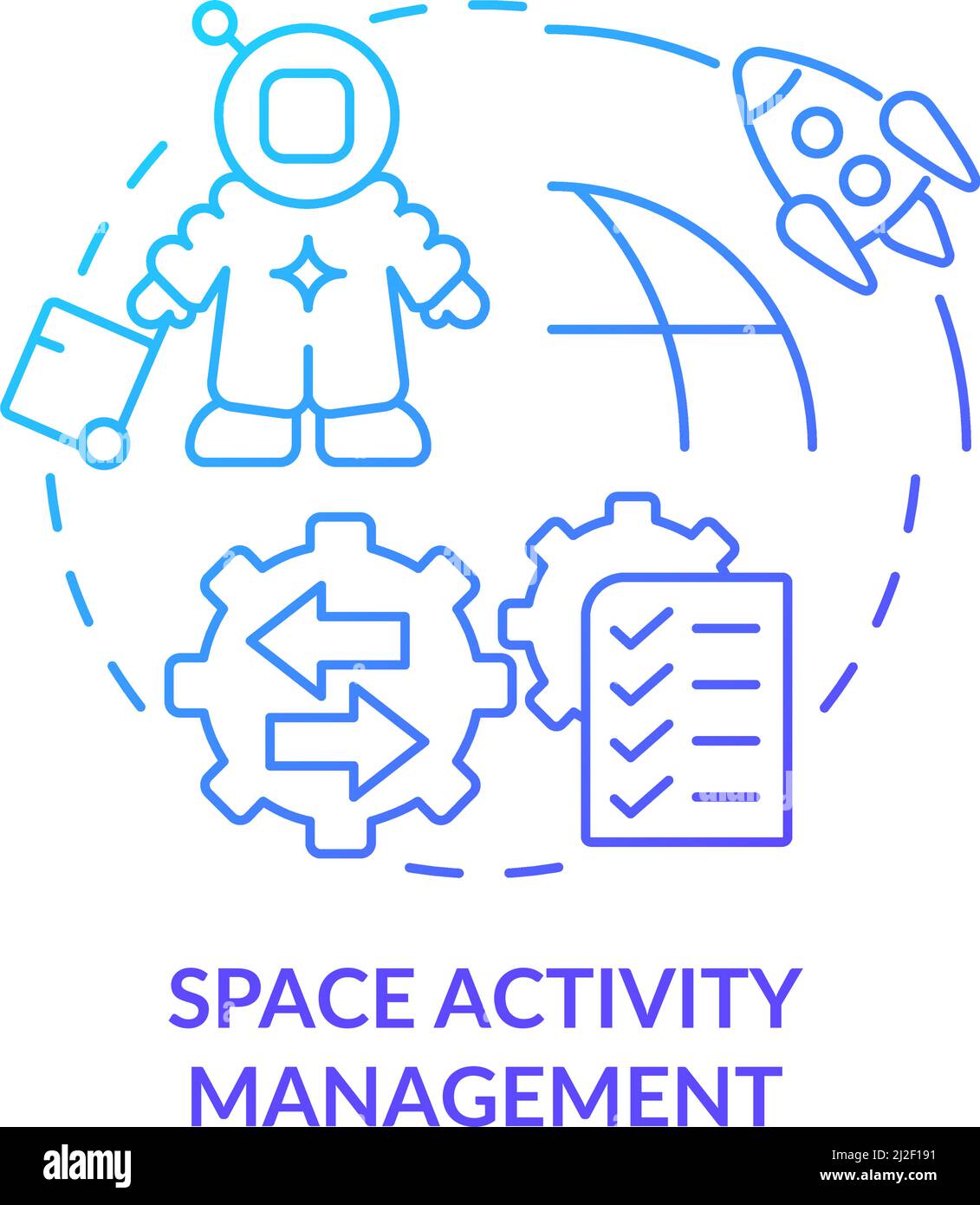 Space activity management blue gradient concept icon Stock Vector Image ...