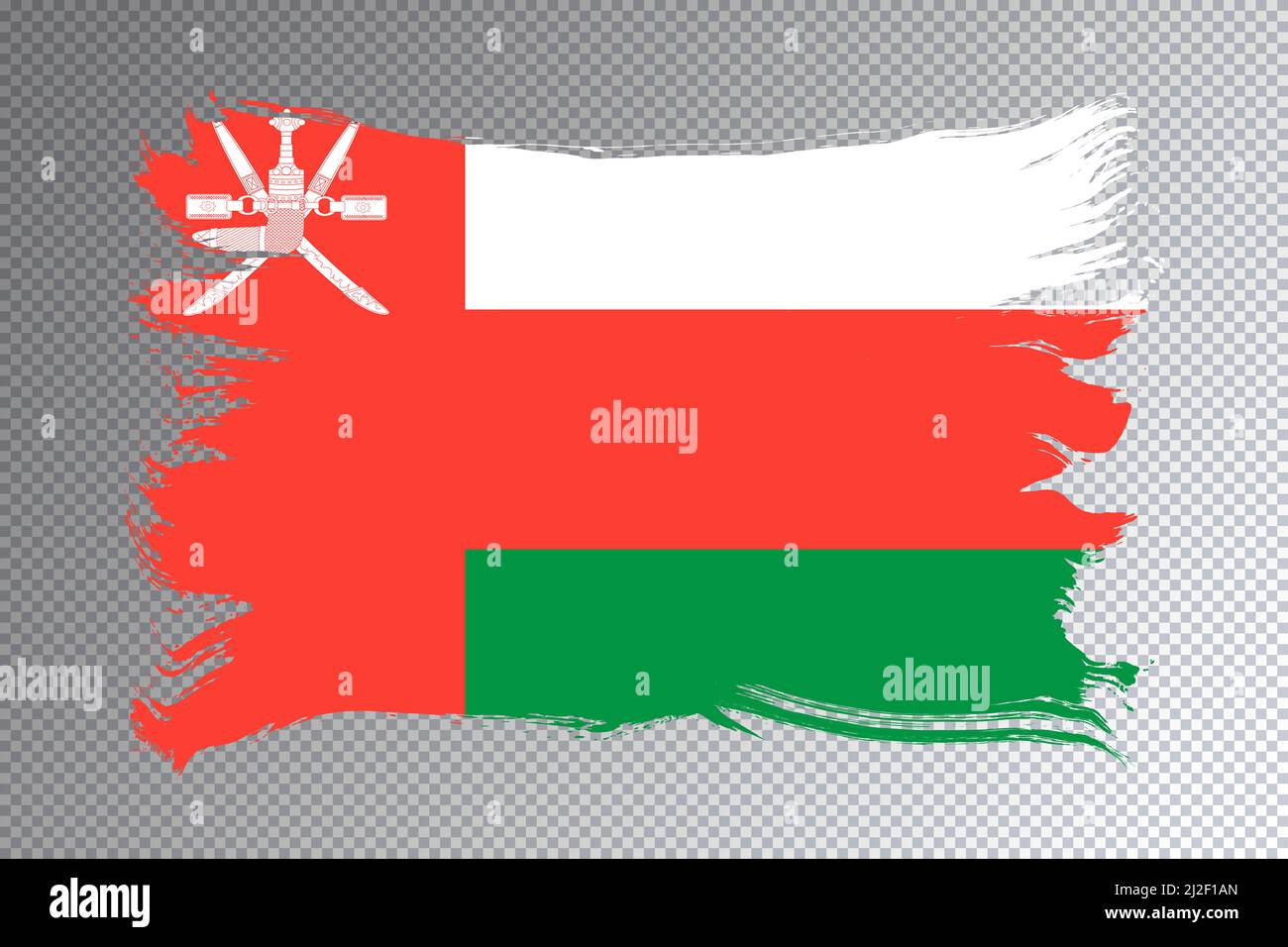 Oman flag brush stroke, national flag on transparent background Stock ...