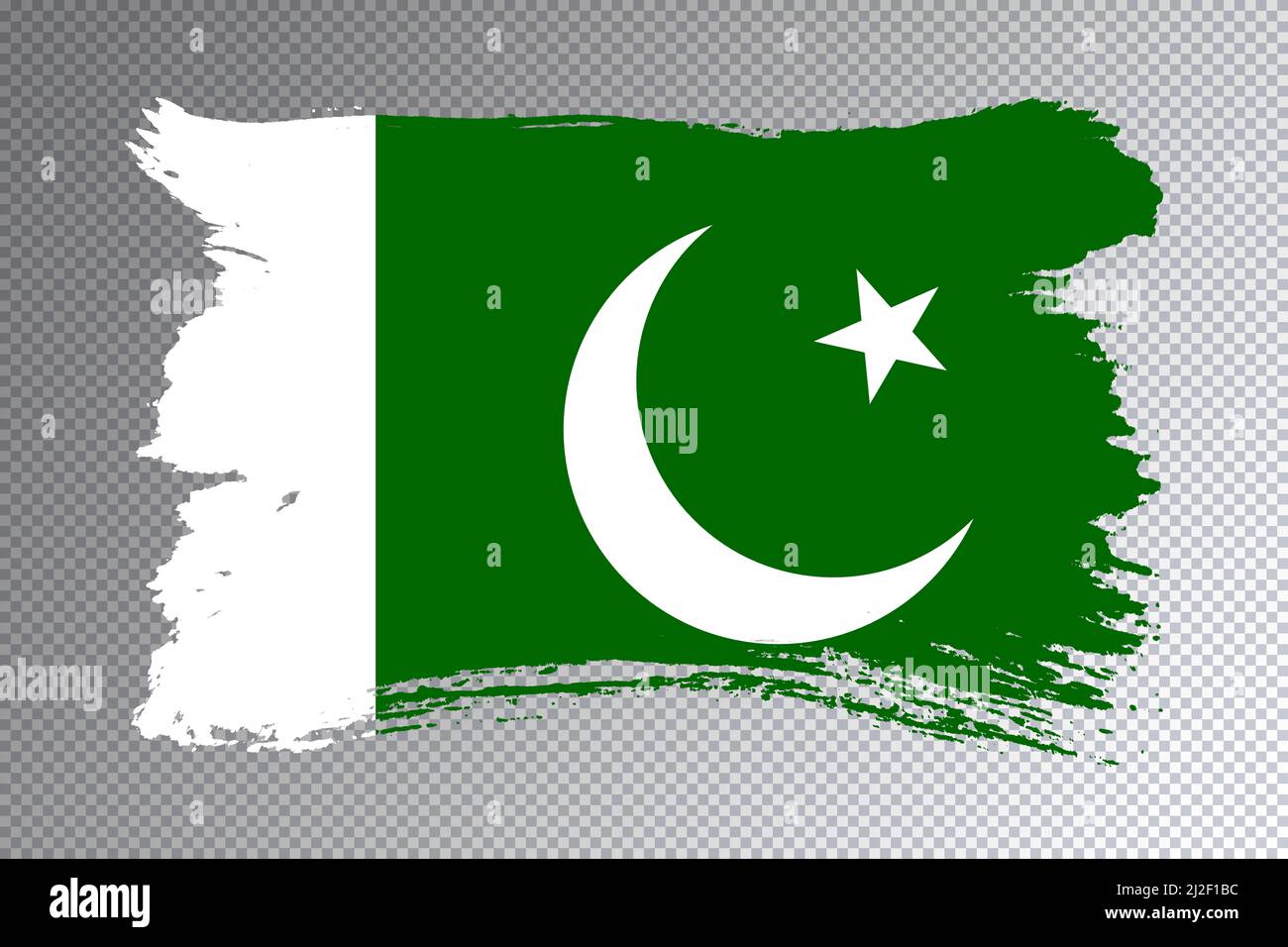 Pakistan flag brush stroke, national flag on transparent background ...