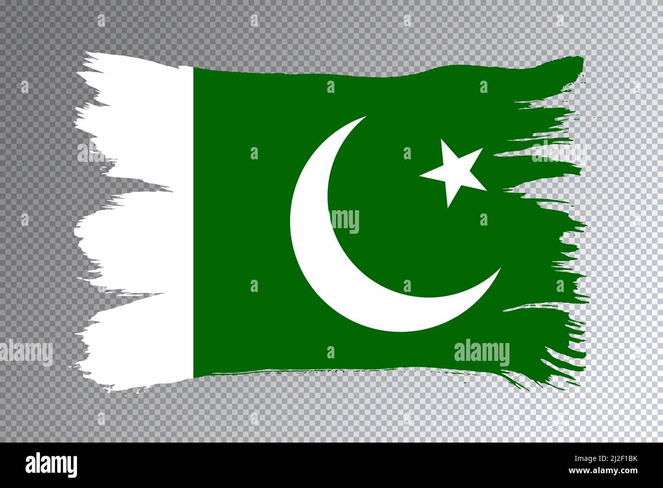 Pakistan flag brush stroke, national flag on transparent background ...
