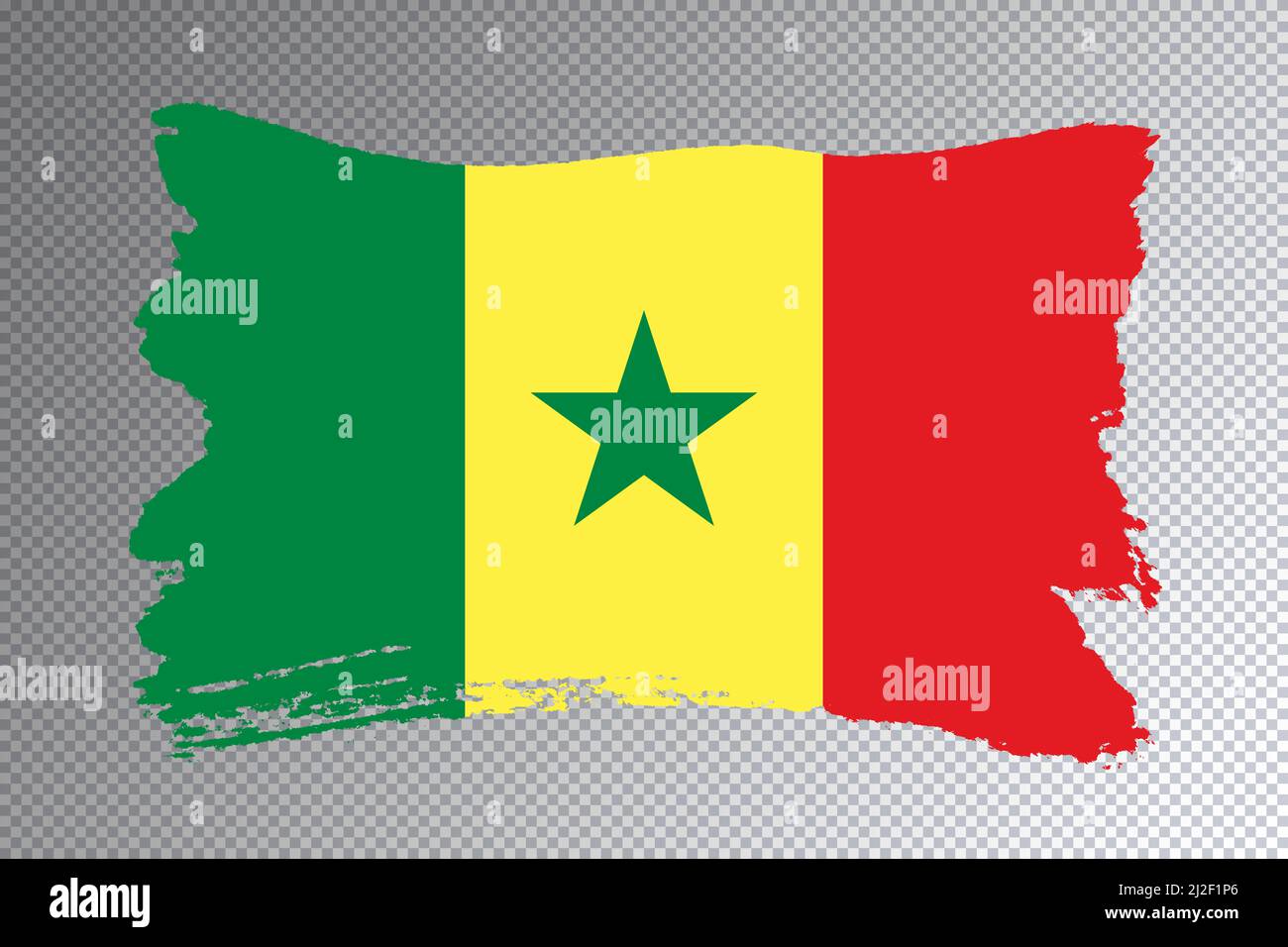 Senegal flag brush stroke, national flag on transparent background ...