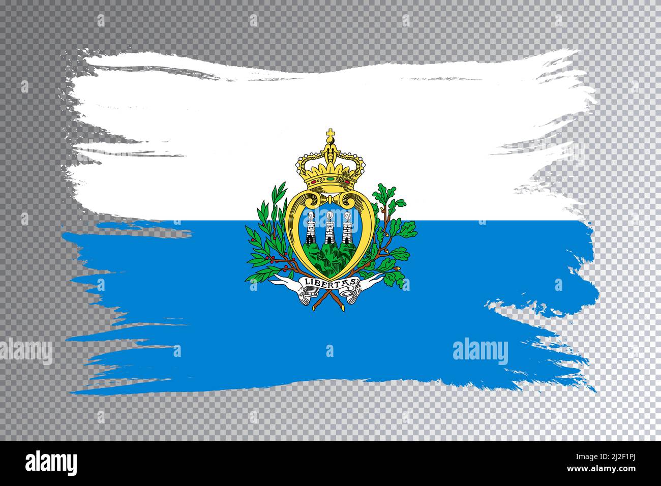 San Marino flag brush stroke, national flag on transparent background ...