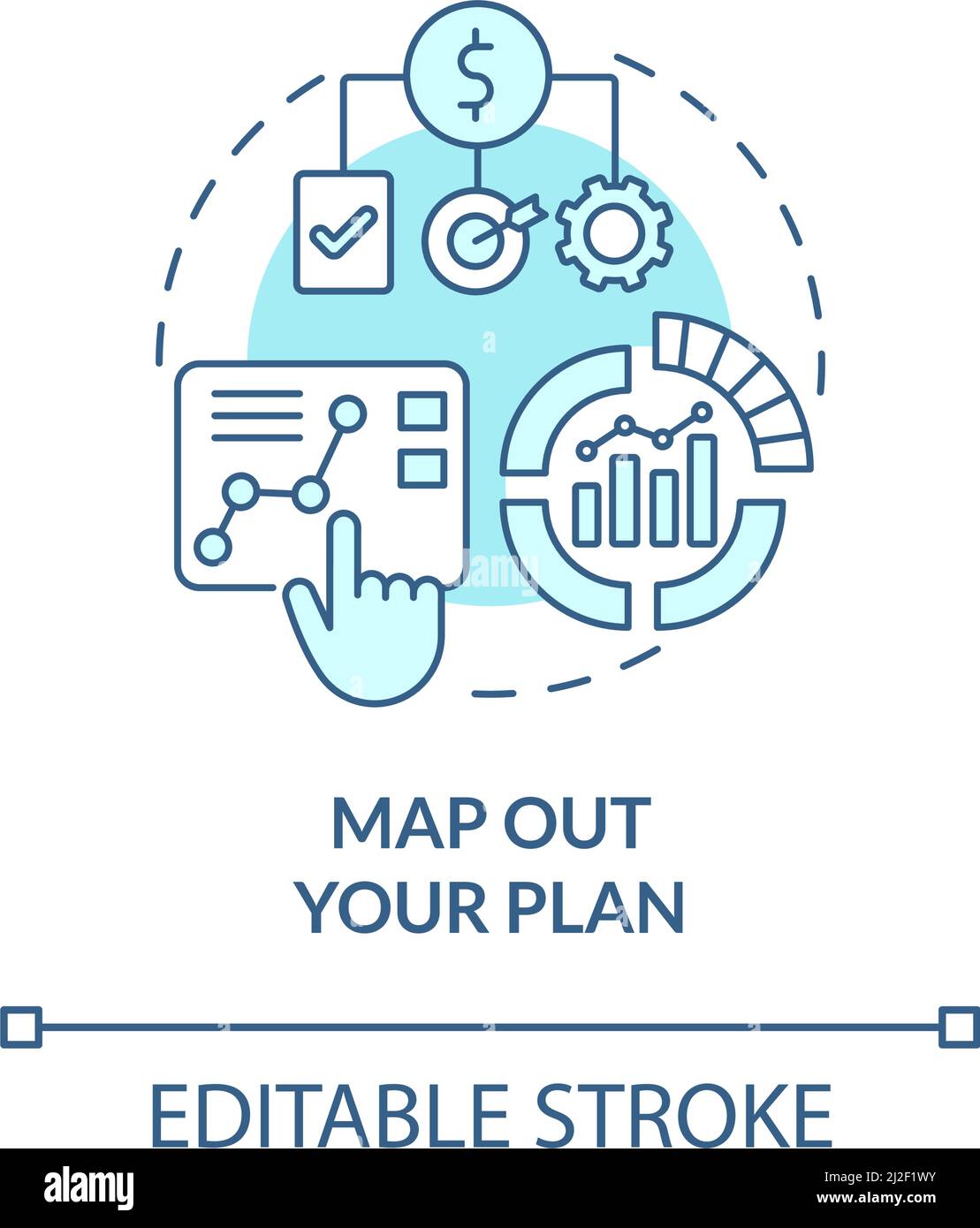 Map out your plan turquoise concept icon Stock Vector Image & Art - Alamy