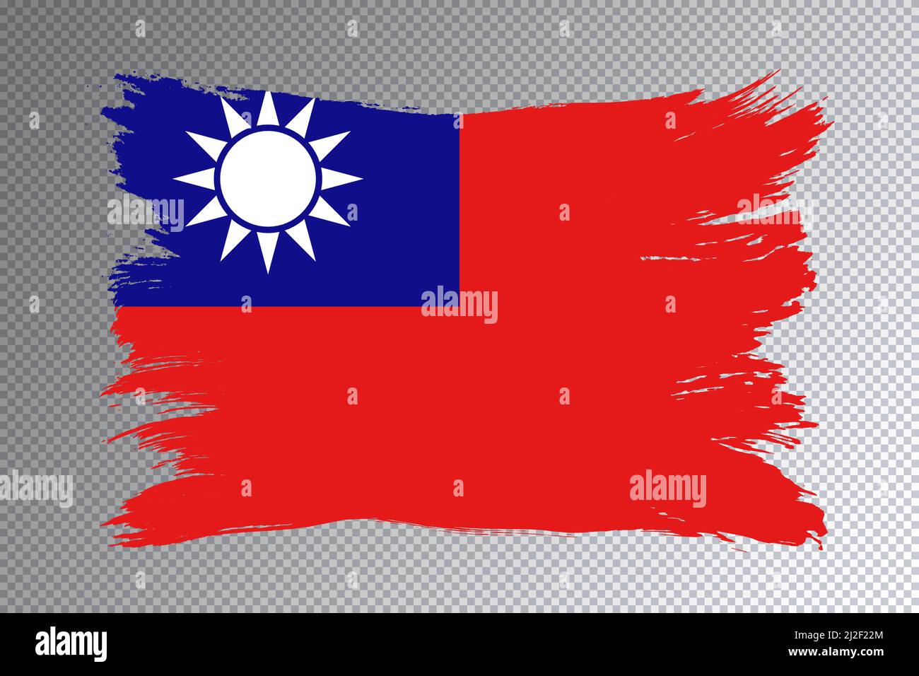 Taiwan flag brush stroke, national flag on transparent background Stock ...