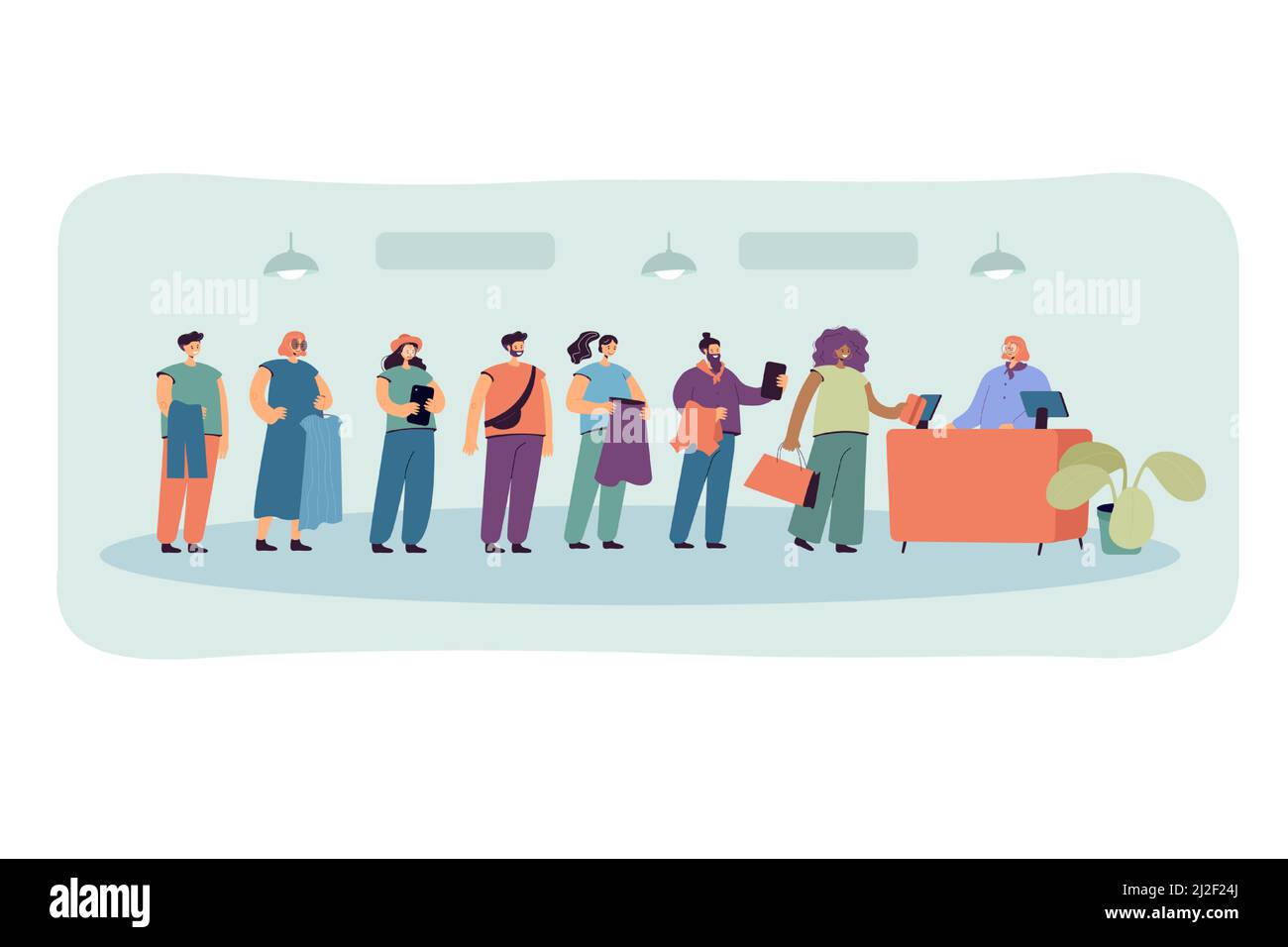 Shop queue desk Cut Out Stock Images & Pictures - Alamy