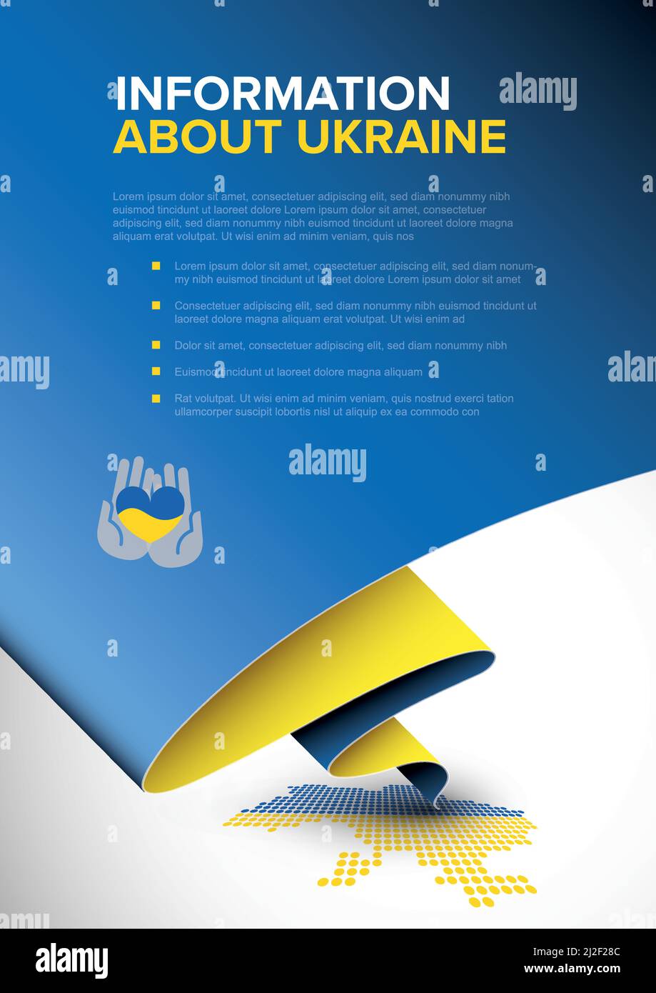 Help Ukraine Information flyer a4 poster template with sample content ...