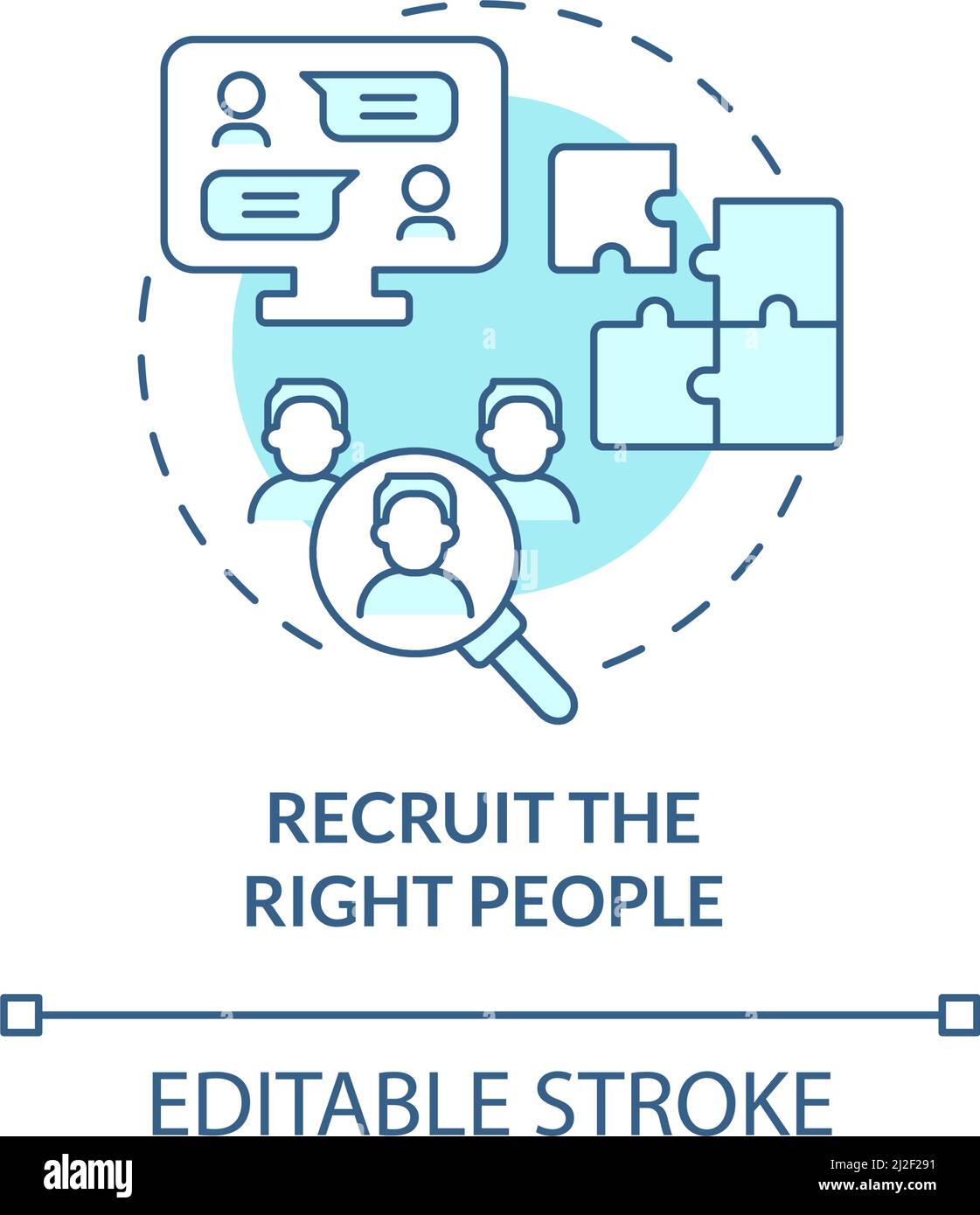 Recruit right people turquoise concept icon Stock Vector Image & Art ...