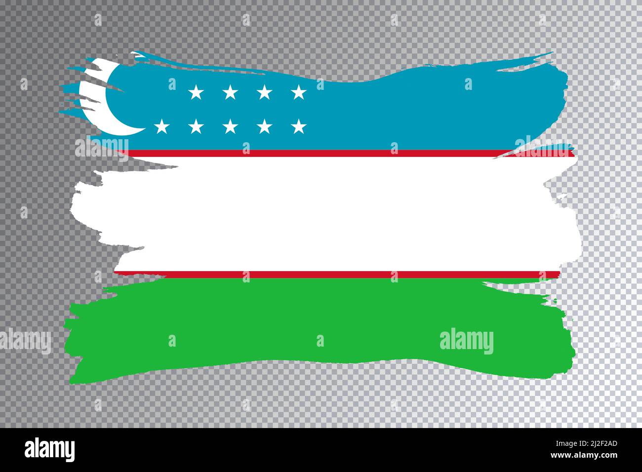 Uzbekistan flag brush stroke, national flag on transparent background ...