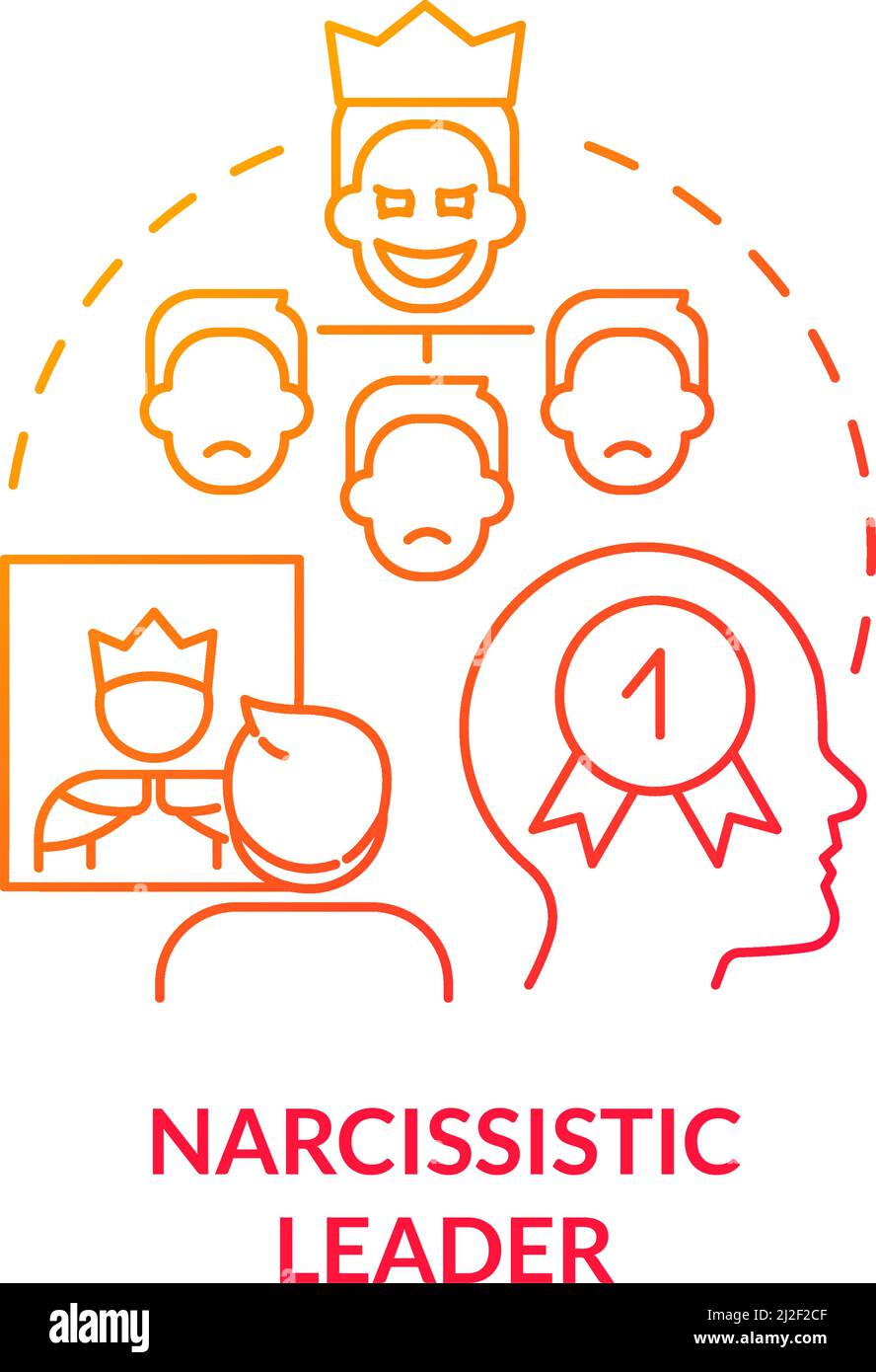 Narcissistic leader red gradient concept icon Stock Vector Image & Art ...