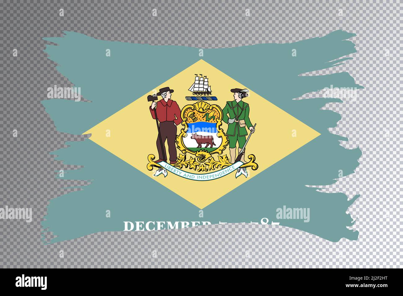 Delaware state flag, Delaware flag transparent background Stock Photo ...