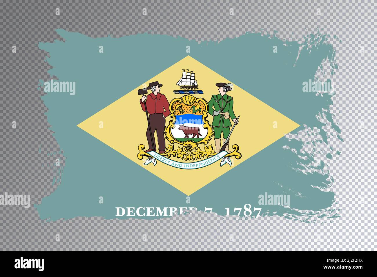 Delaware state flag, Delaware flag transparent background Stock Photo ...