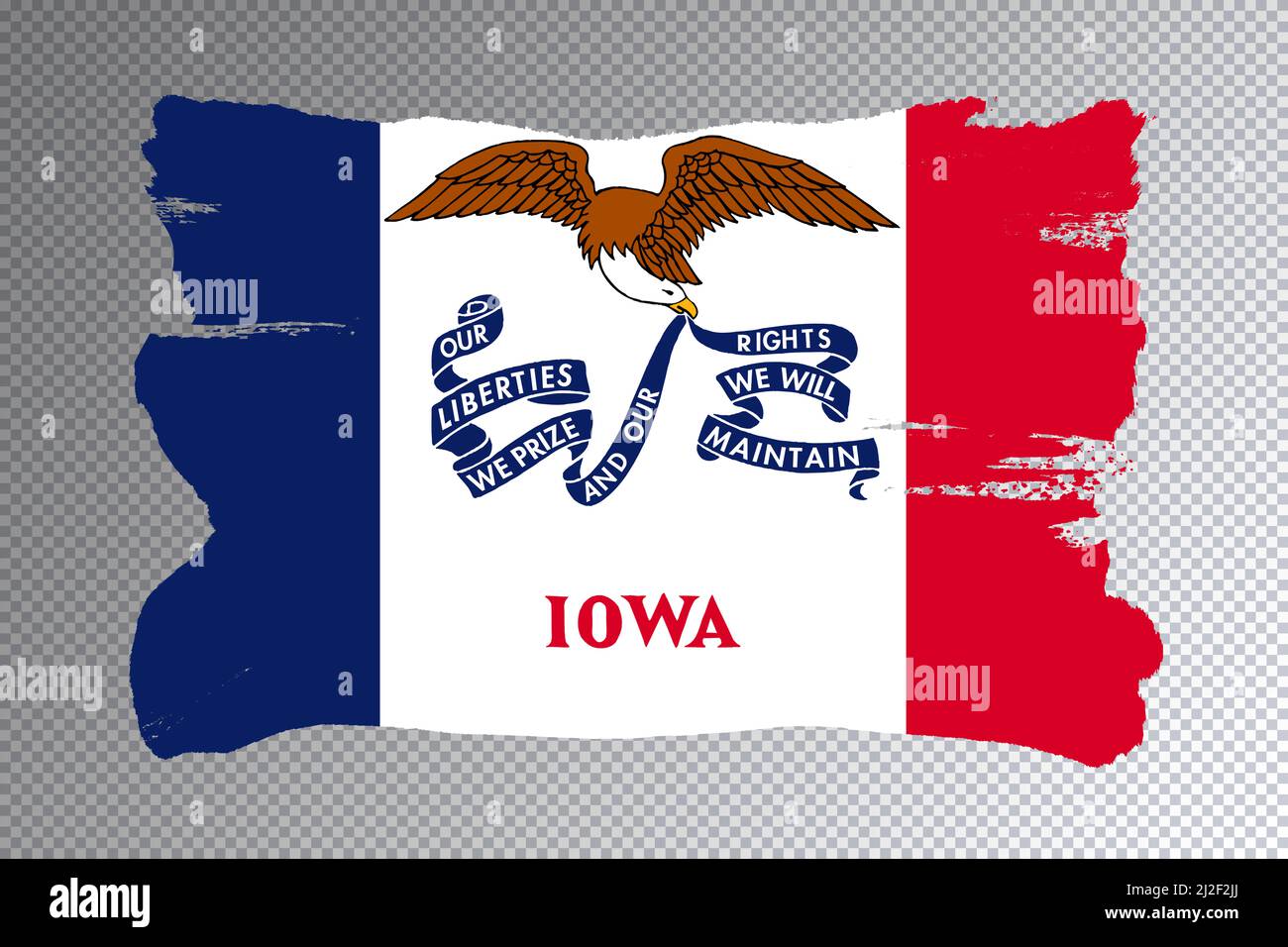 Iowa state flag, Iowa flag transparent background Stock Photo - Alamy