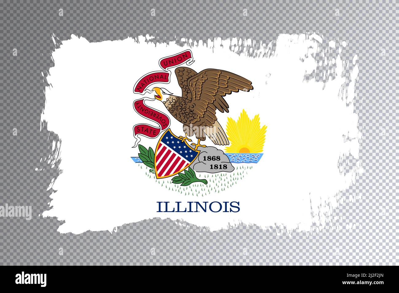 Illinois state flag, Illinois flag transparent background Stock Photo ...