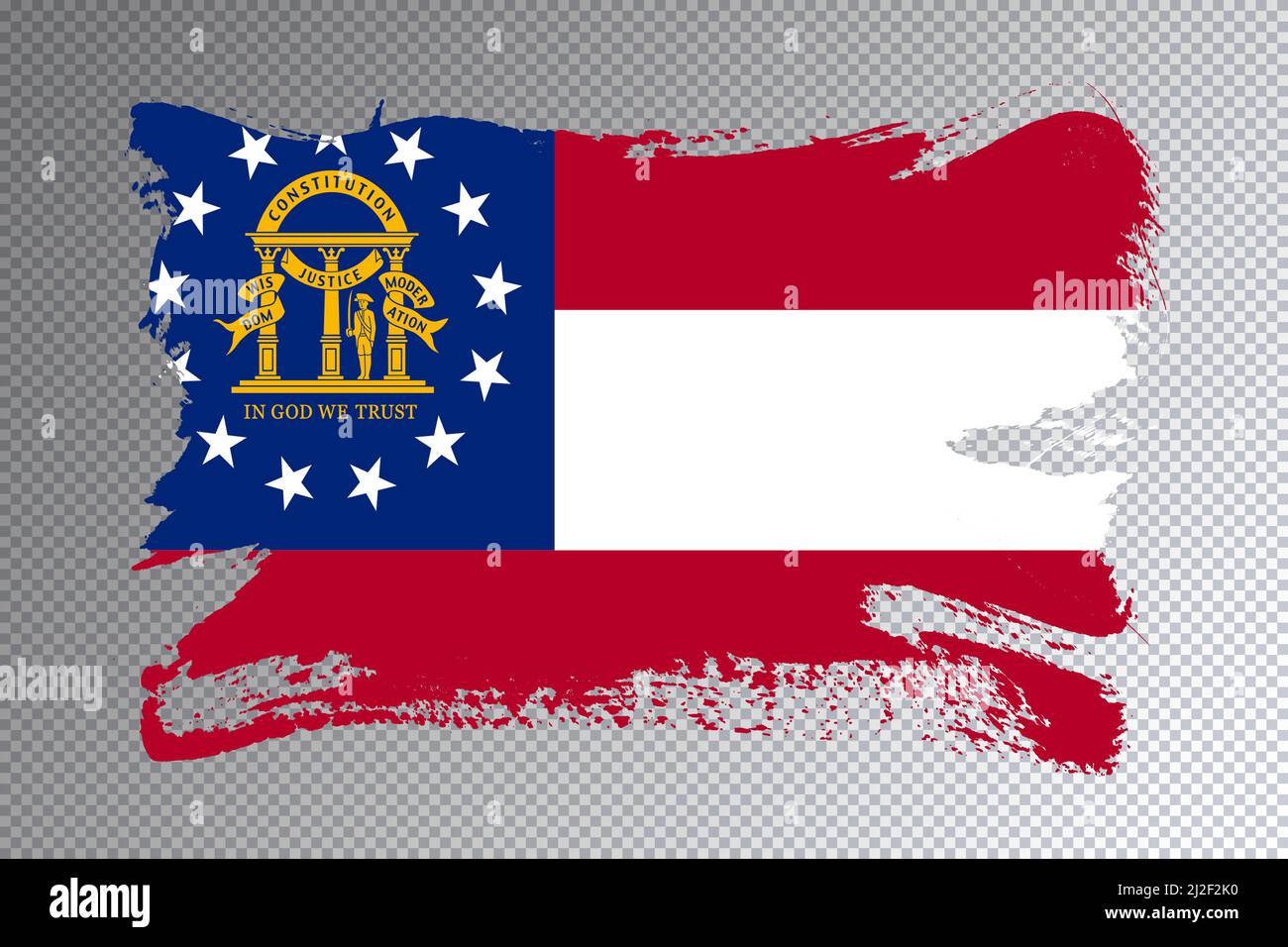 Georgia state flag, Georgia flag transparent background Stock Photo - Alamy