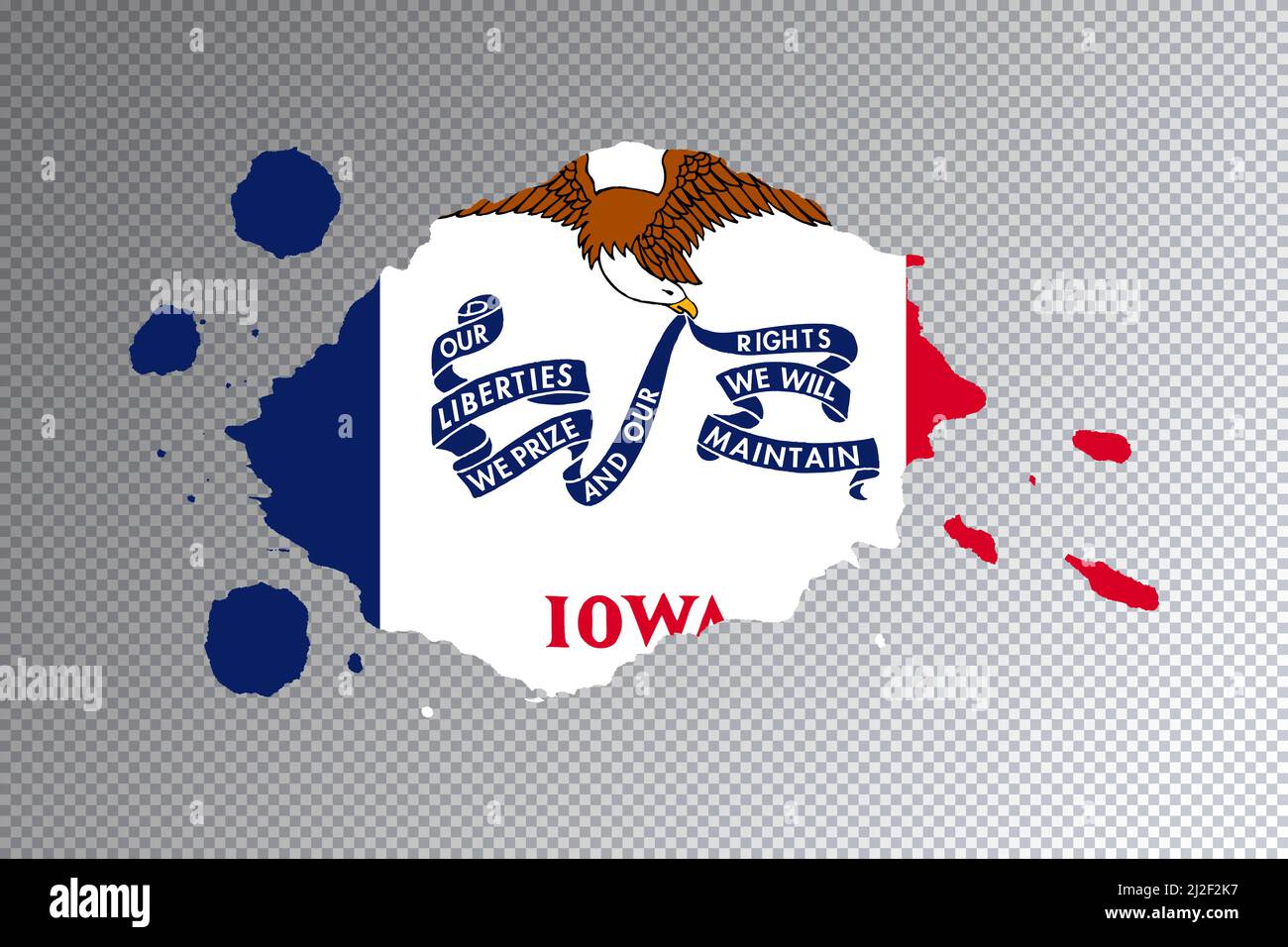 Iowa state flag, Iowa flag transparent background Stock Photo - Alamy