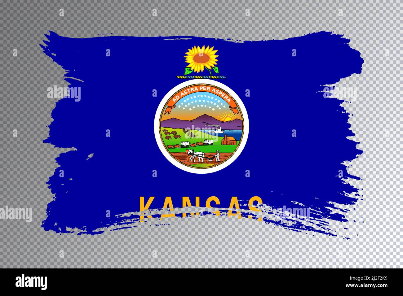 Kansas state flag, Kansas flag transparent background Stock Photo - Alamy