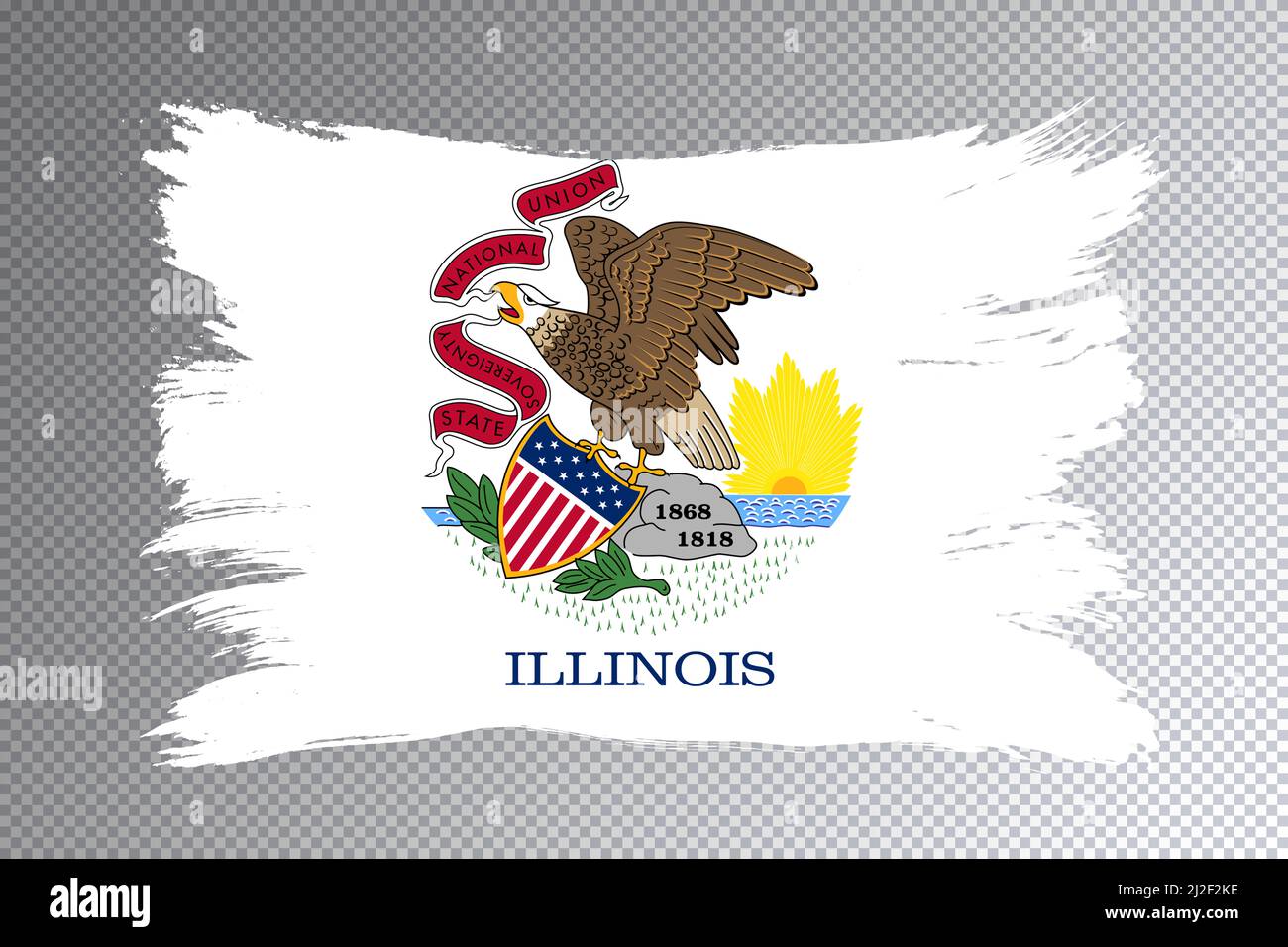Illinois state flag, Illinois flag transparent background Stock Photo ...