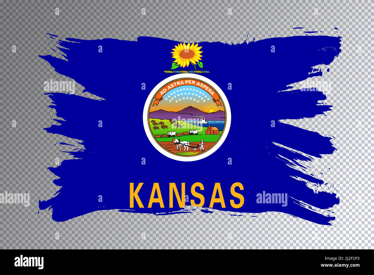 Kansas state flag, Kansas flag transparent background Stock Photo - Alamy