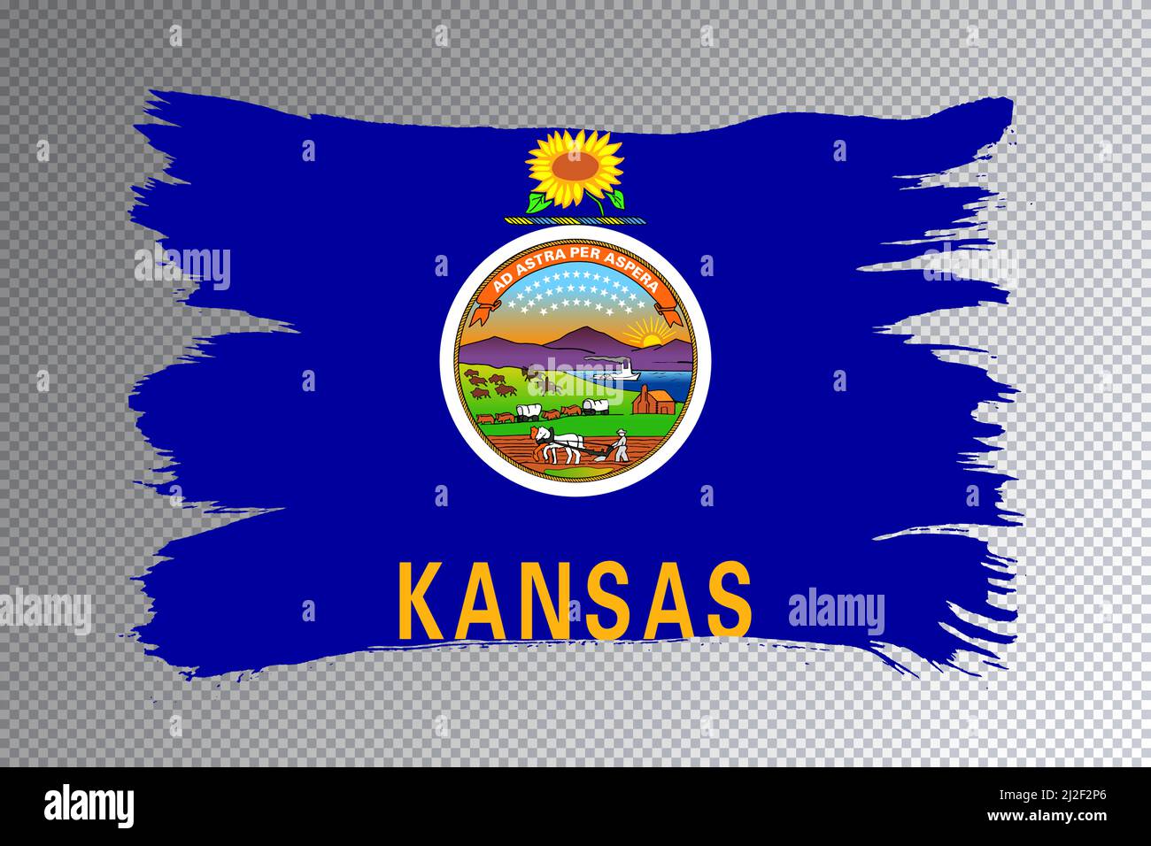 Kansas state flag, Kansas flag transparent background Stock Photo - Alamy