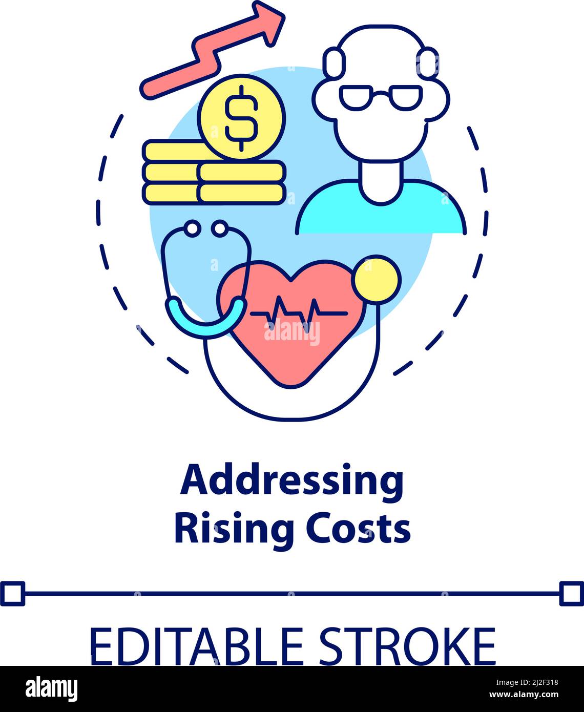 Addressing rising costs concept icon Stock Vector Image & Art - Alamy