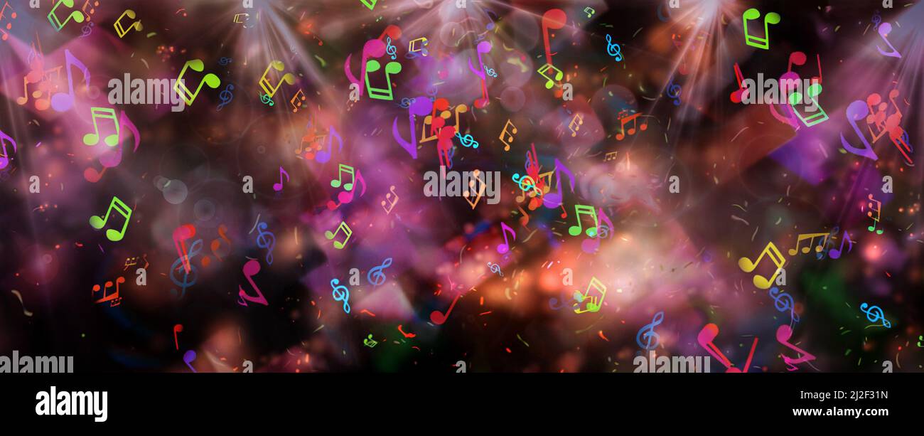 Abstract background with musical notes - poster with copy space Stock ...