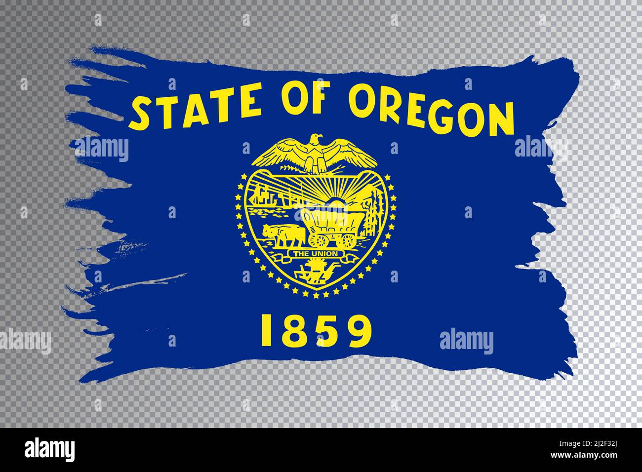 Oregon state flag, Oregon flag transparent background Stock Photo - Alamy