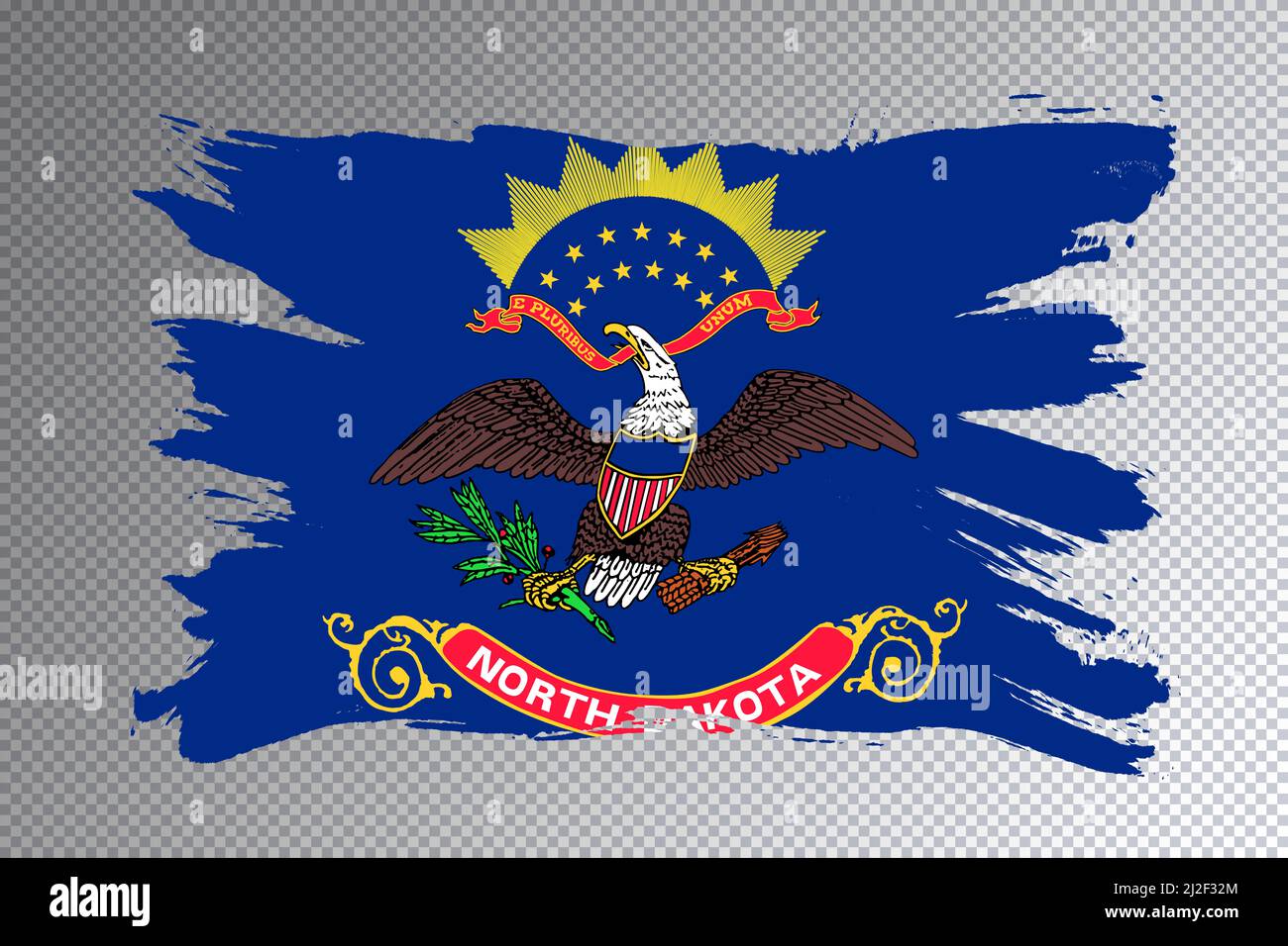 North Dakota state flag, North Dakota flag transparent background Stock ...