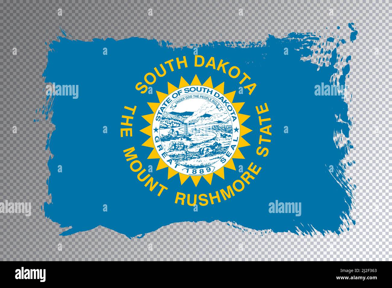 South Dakota state flag, South Dakota flag transparent background Stock ...