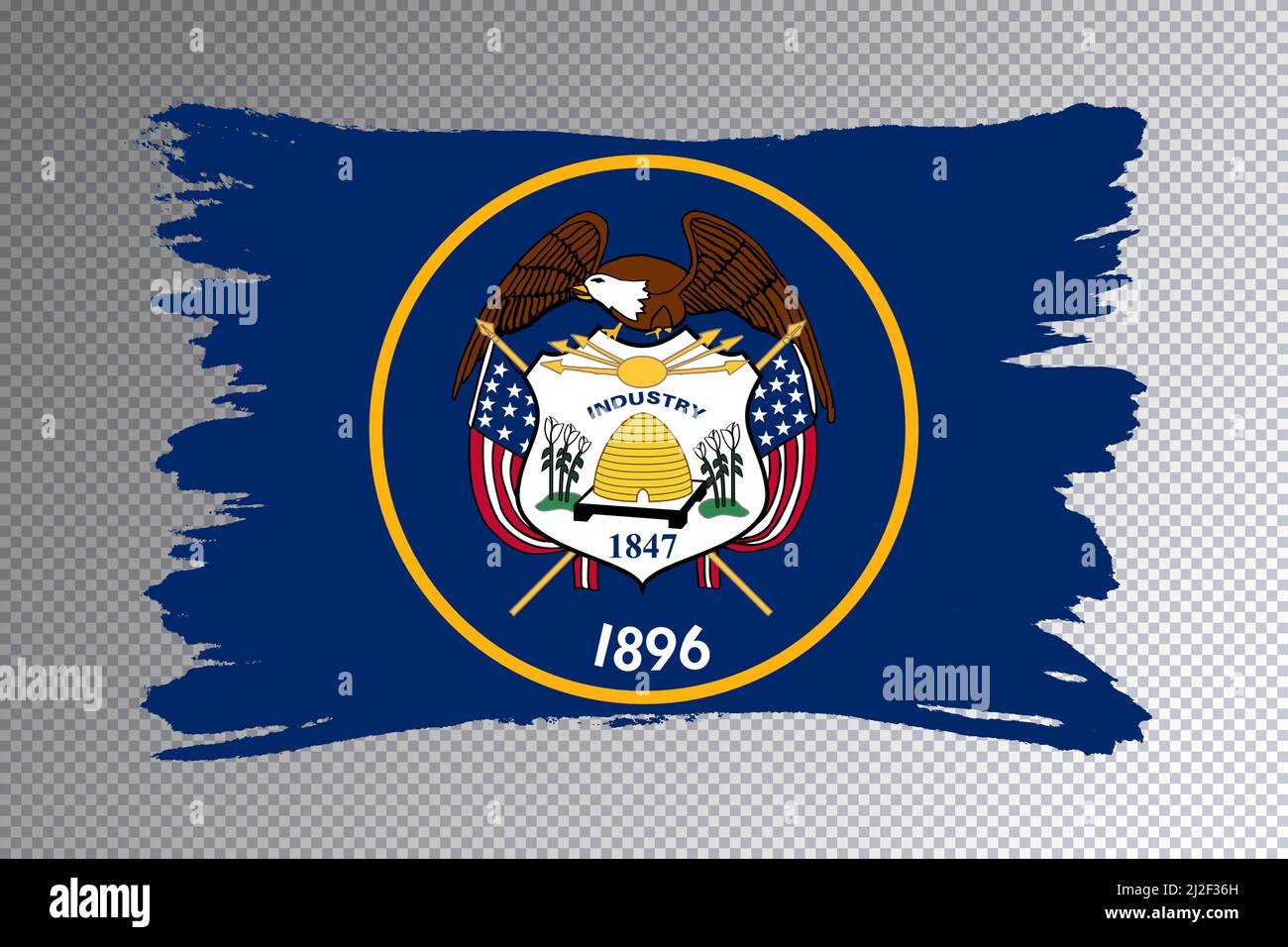 Utah state flag, Utah flag transparent background Stock Photo - Alamy
