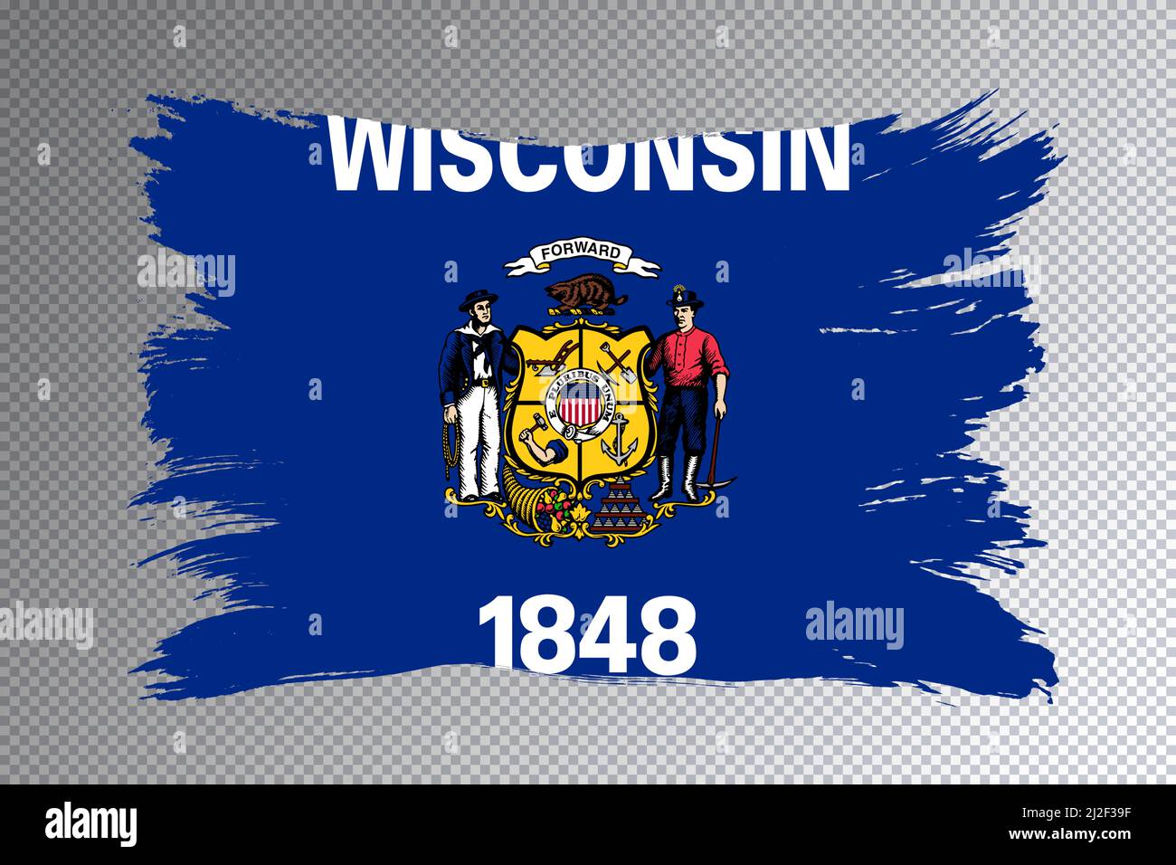 Wisconsin state flag, Wisconsin flag transparent background Stock Photo ...