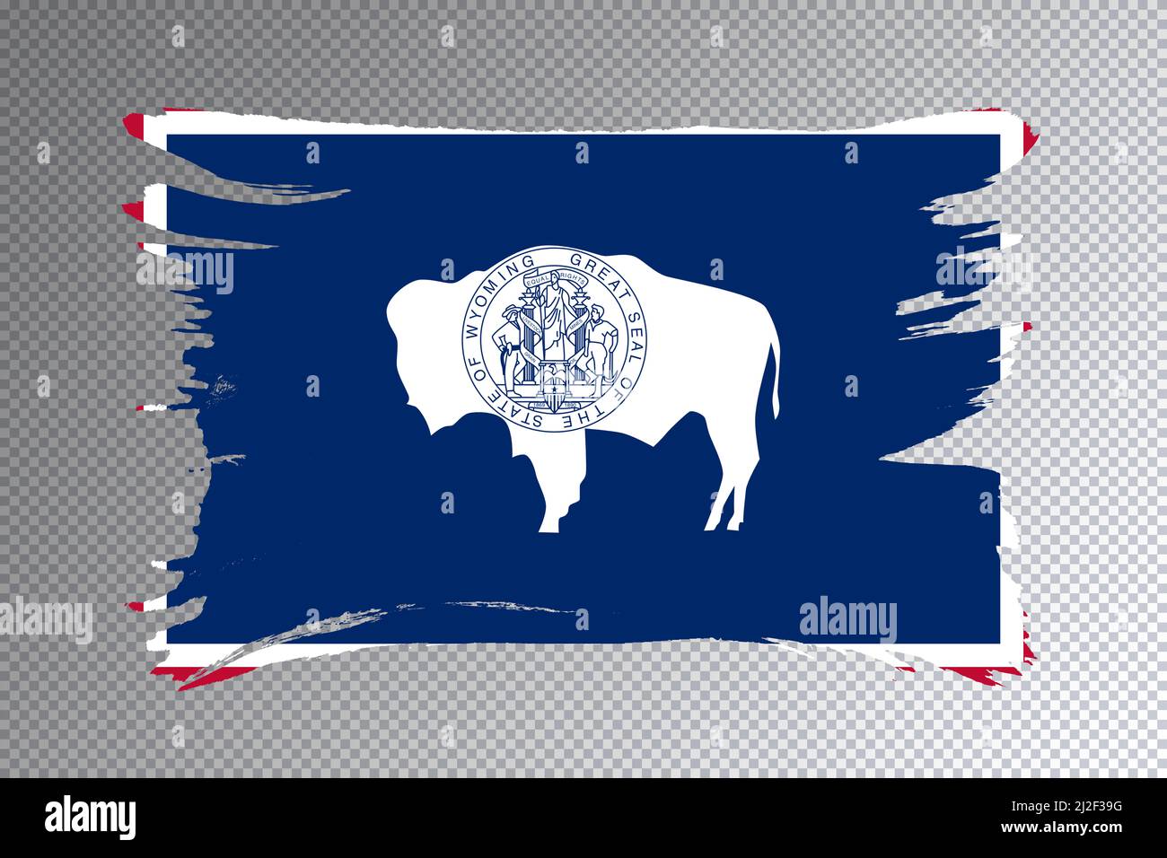 Wyoming state flag, Wyoming flag transparent background Stock Photo - Alamy