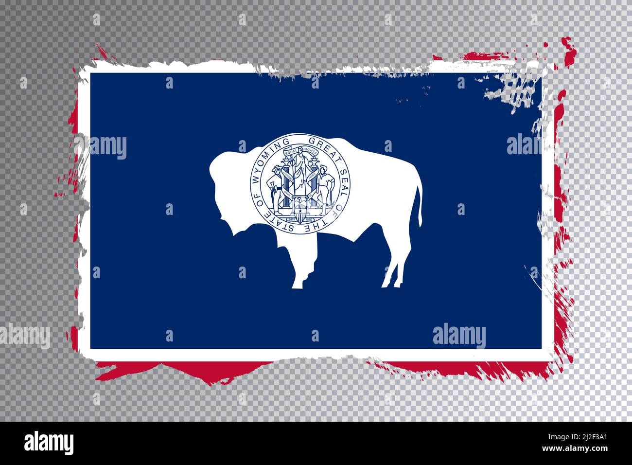 Wyoming state flag, Wyoming flag transparent background Stock Photo - Alamy