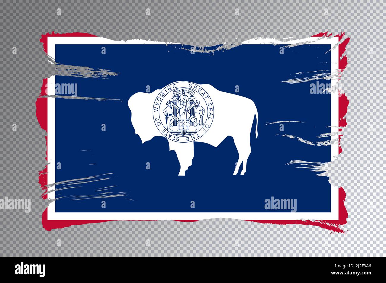 Wyoming state flag, Wyoming flag transparent background Stock Photo - Alamy
