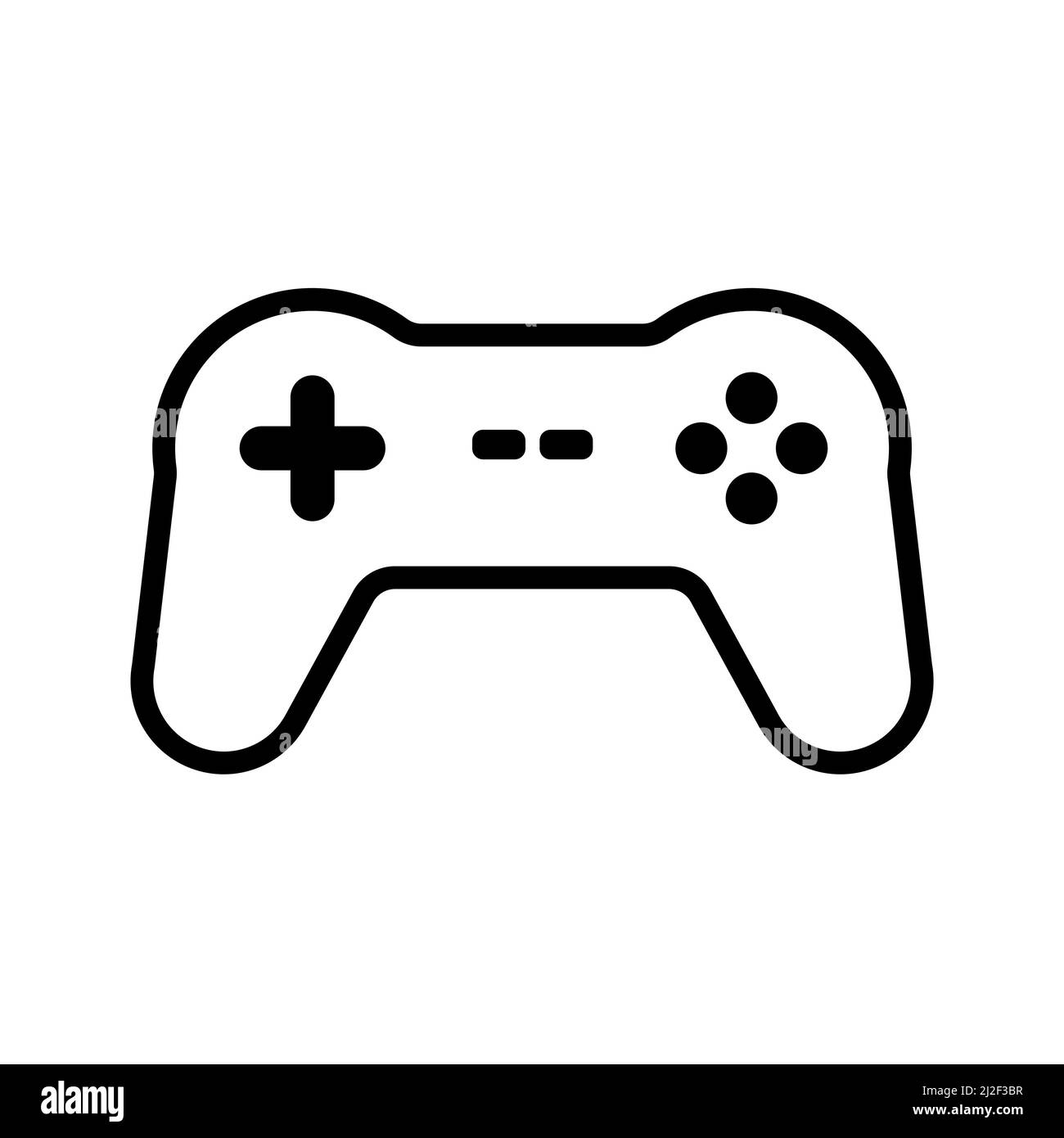 Vector flat outline Game console joystick isolated on white background ...