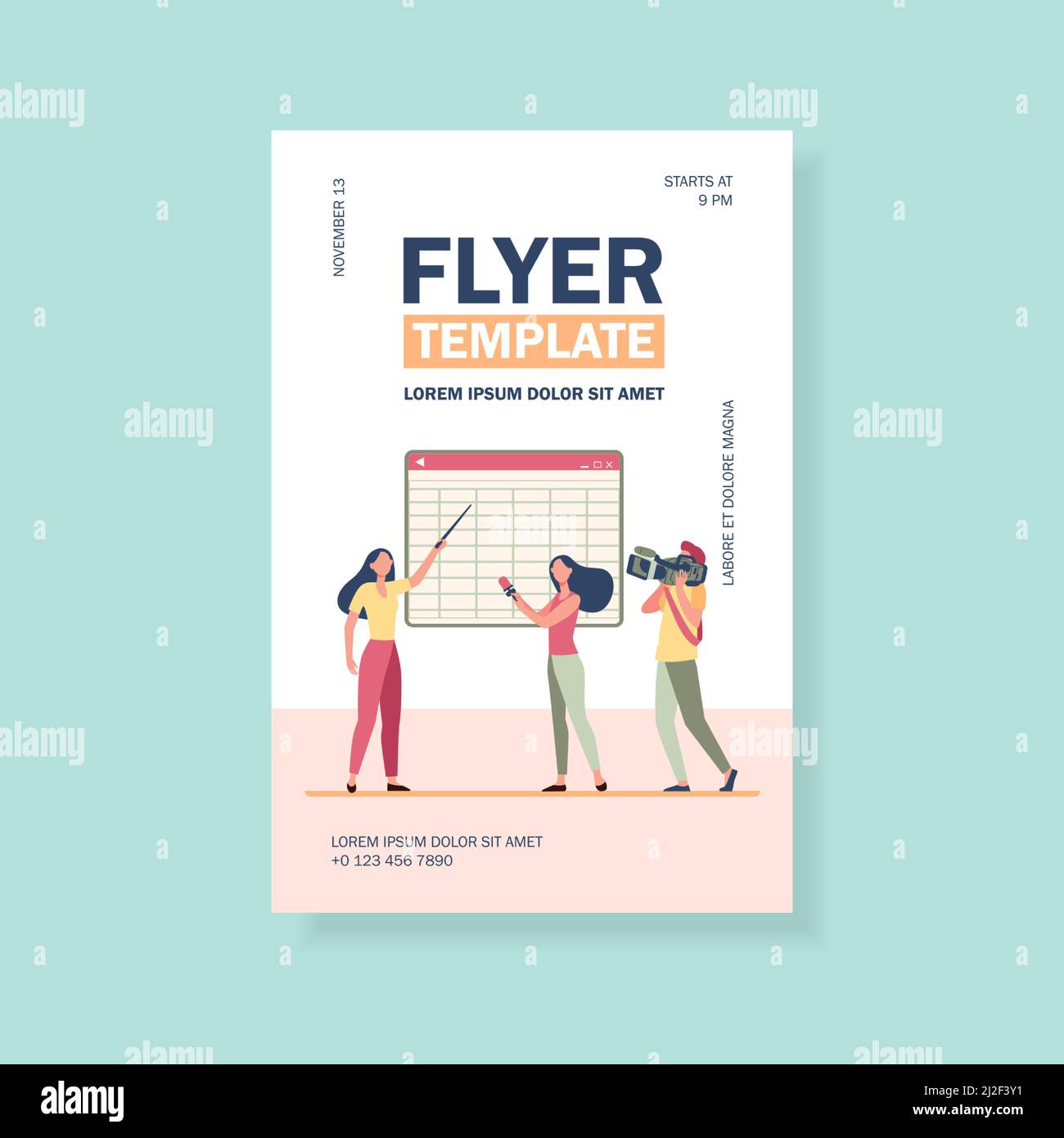 Operator shooting woman reporter Stock Vector Images - Alamy