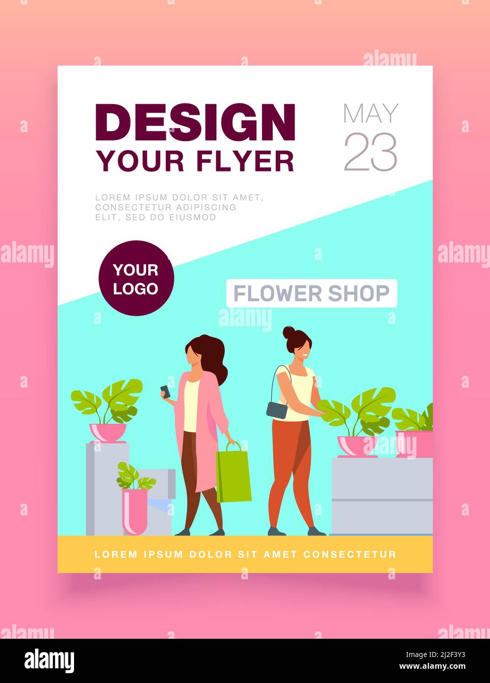 Flower shop in shopping Stock Vector Images - Alamy