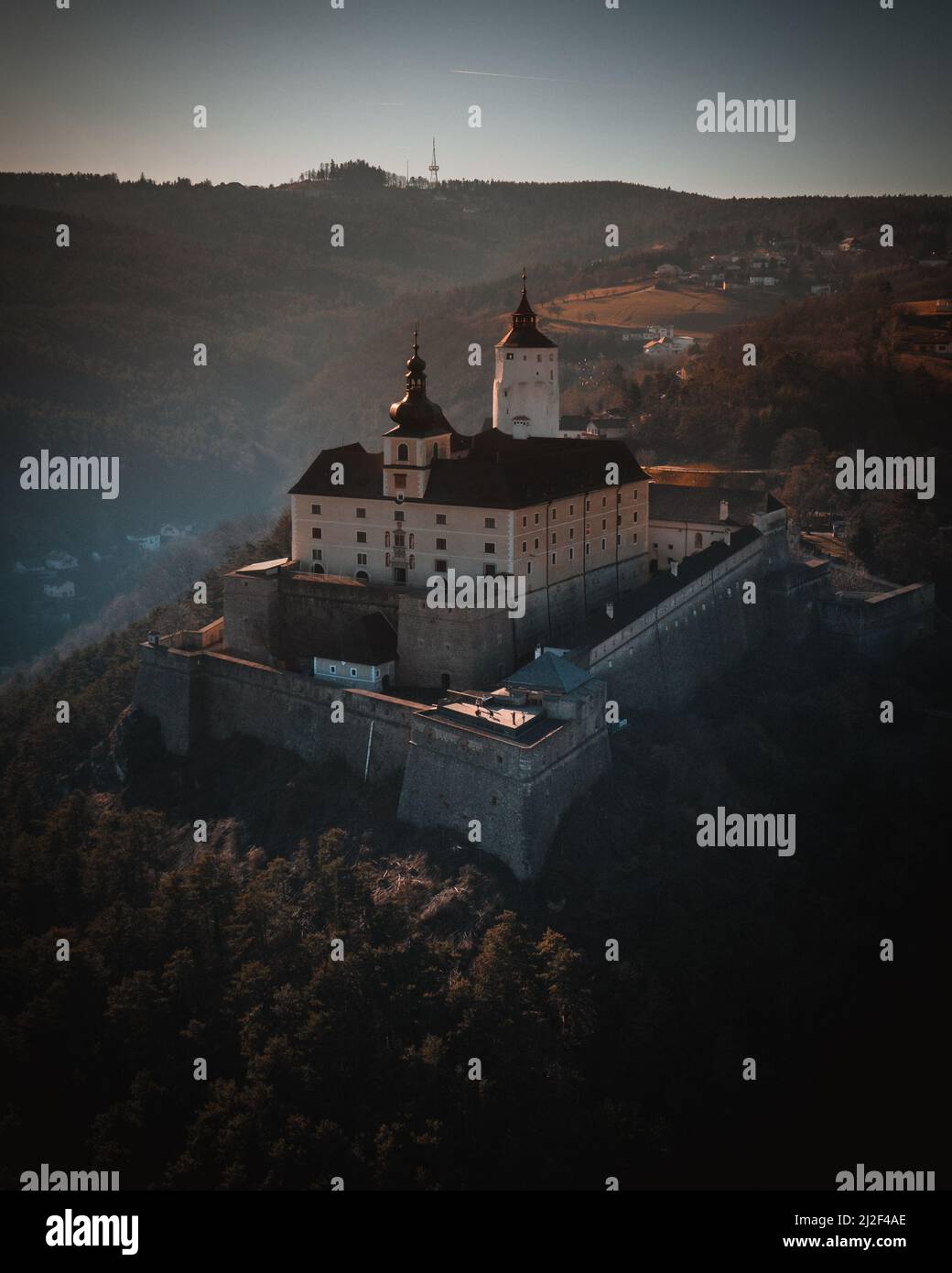 Forchtenstein Castle - Aerial view of Forchtenstein Castle in Austria ...
