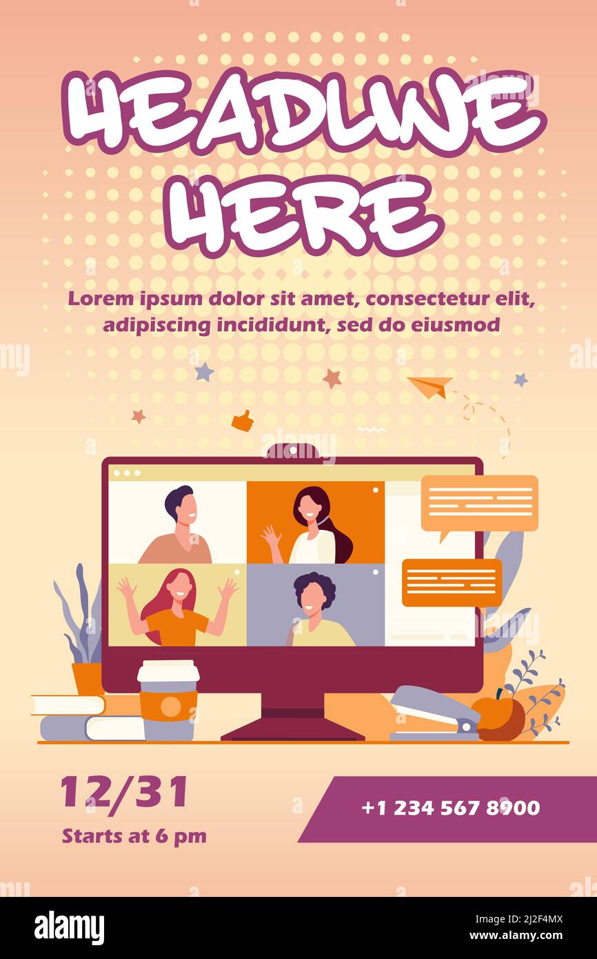 Virtual meeting vector vectors hi-res stock photography and images - Alamy